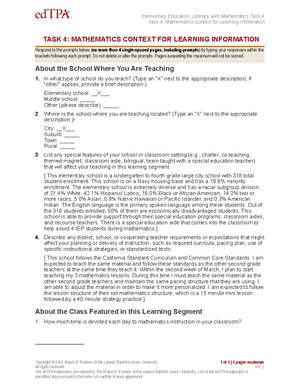 Part B DAR Task 3 - edtpa - DAILY ASSESSMENT RECORD Baseline Data ...