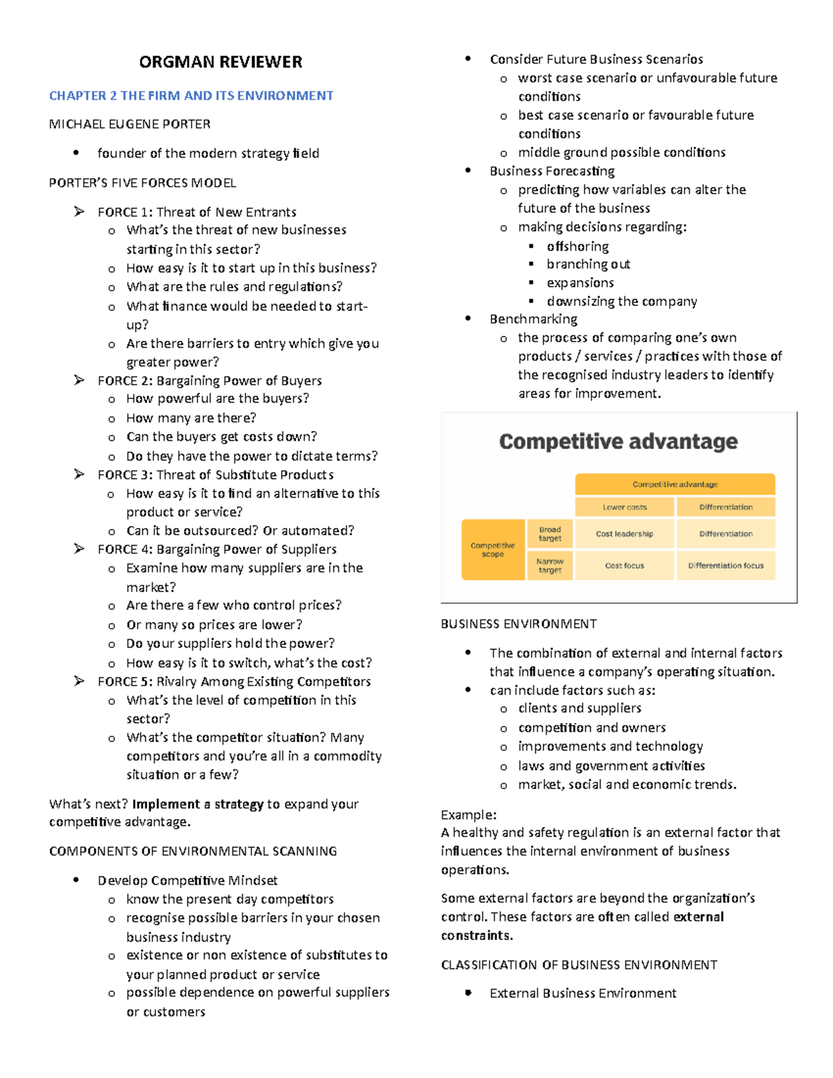 Orgman Reviewer - Based on prof ppt - ORGMAN REVIEWER CHAPTER 2 THE ...