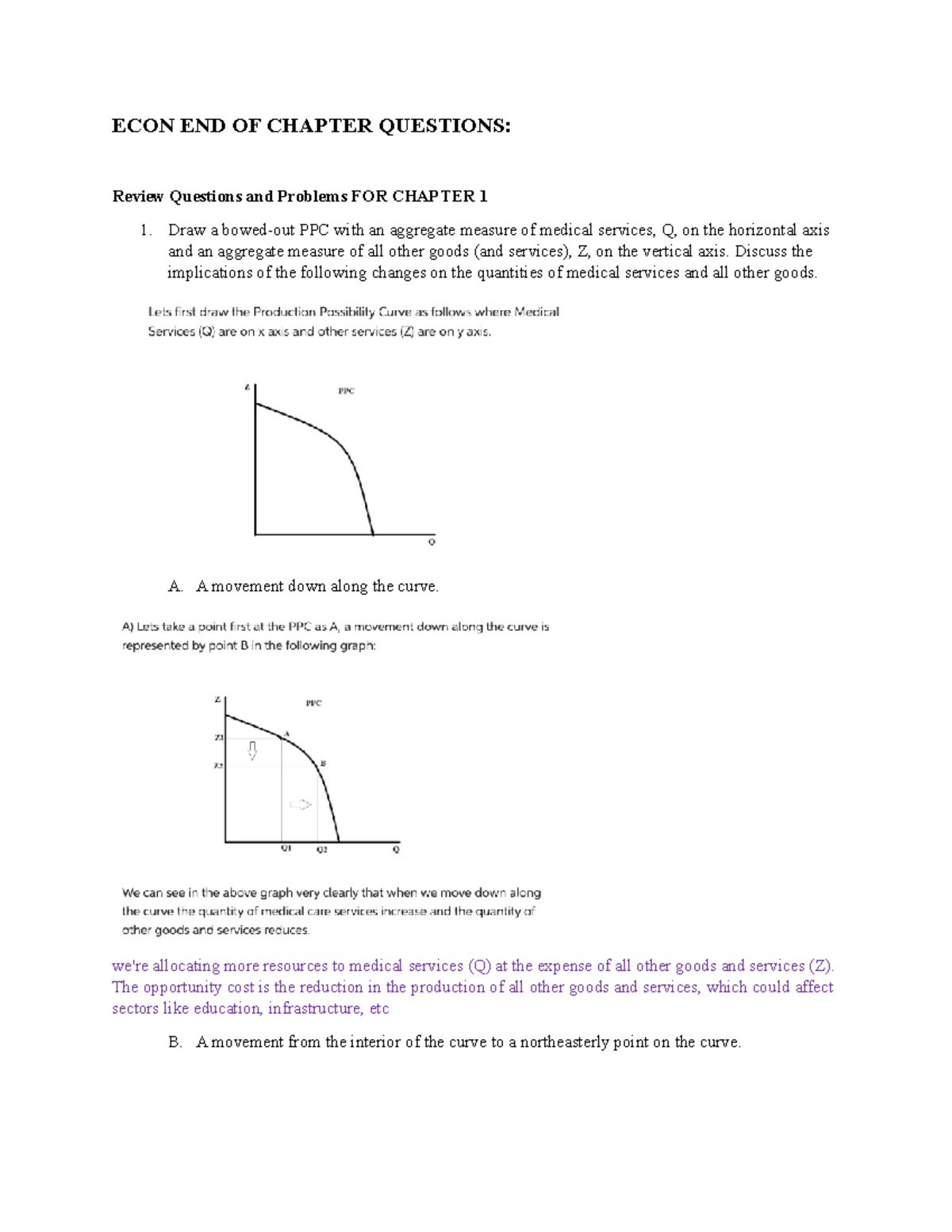 ECON CH 1-2 END OF Chapter Questions - ECON END OF CHAPTER QUESTIONS ...