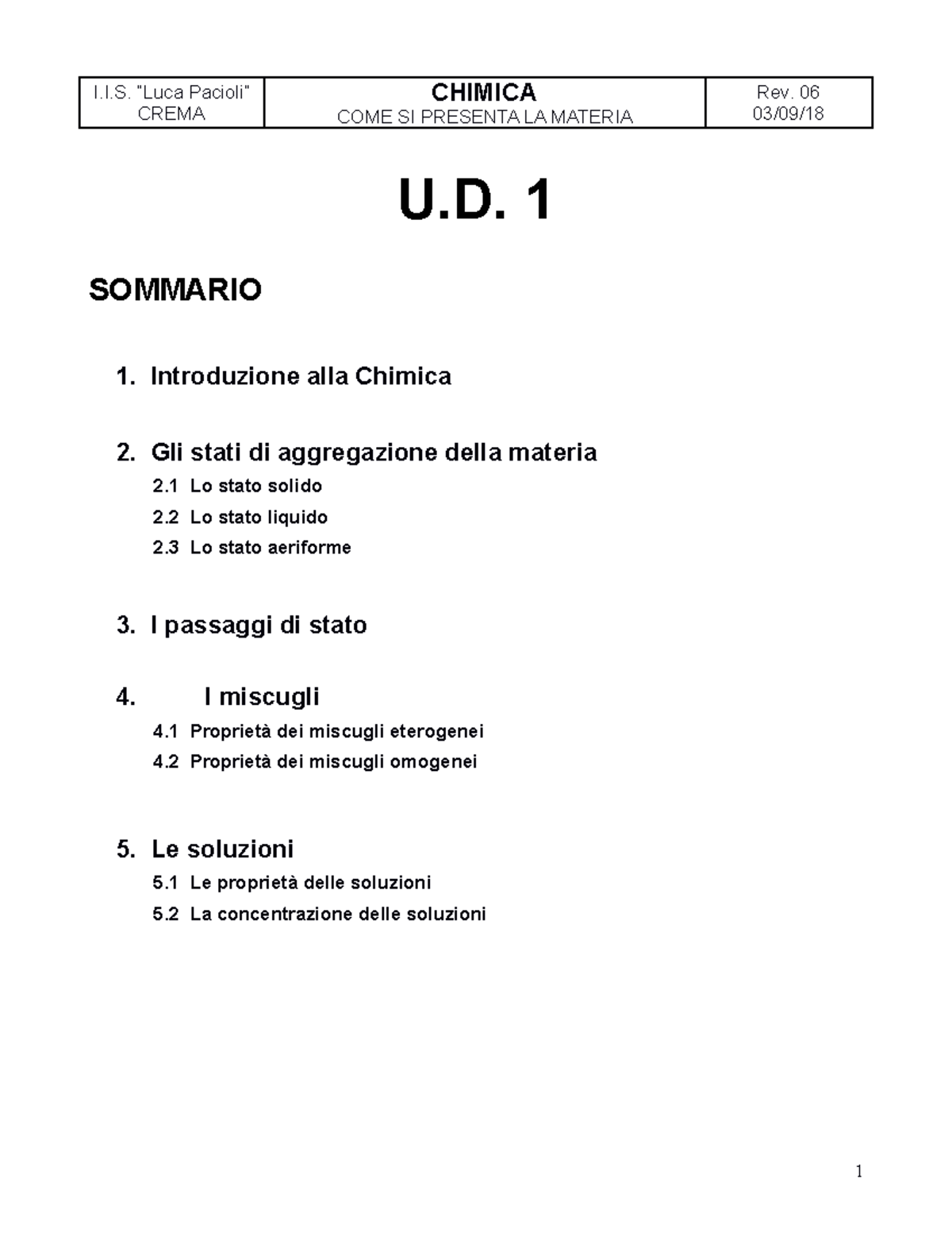 1. Come si presenta la materia - sett18 - I.I. “Luca Pacioli” CREMA ...