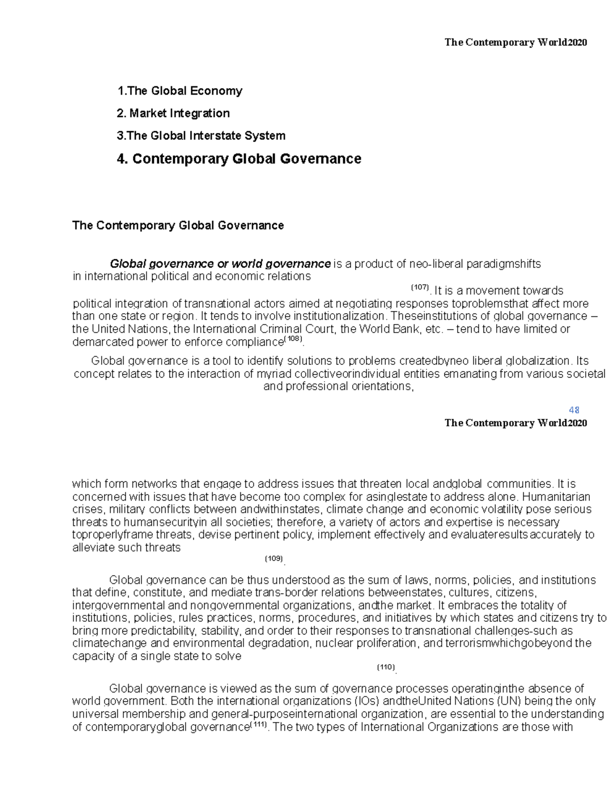 Contemporary World discussion materials - The Contemporary World 2020 1 ...