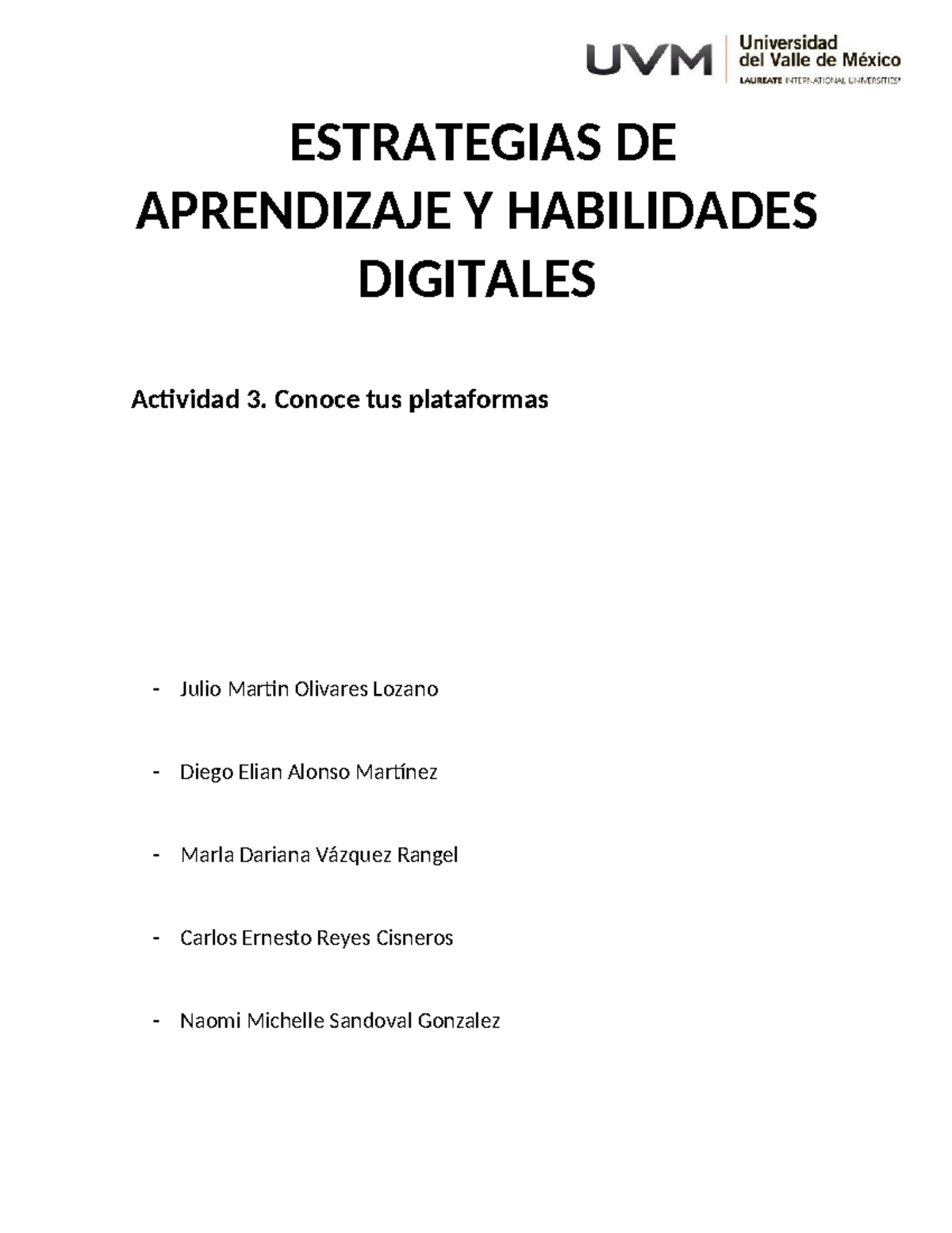 Act5 Ey H Conoce tus plataformas - ESTRATEGIAS DE APRENDIZAJE Y ...