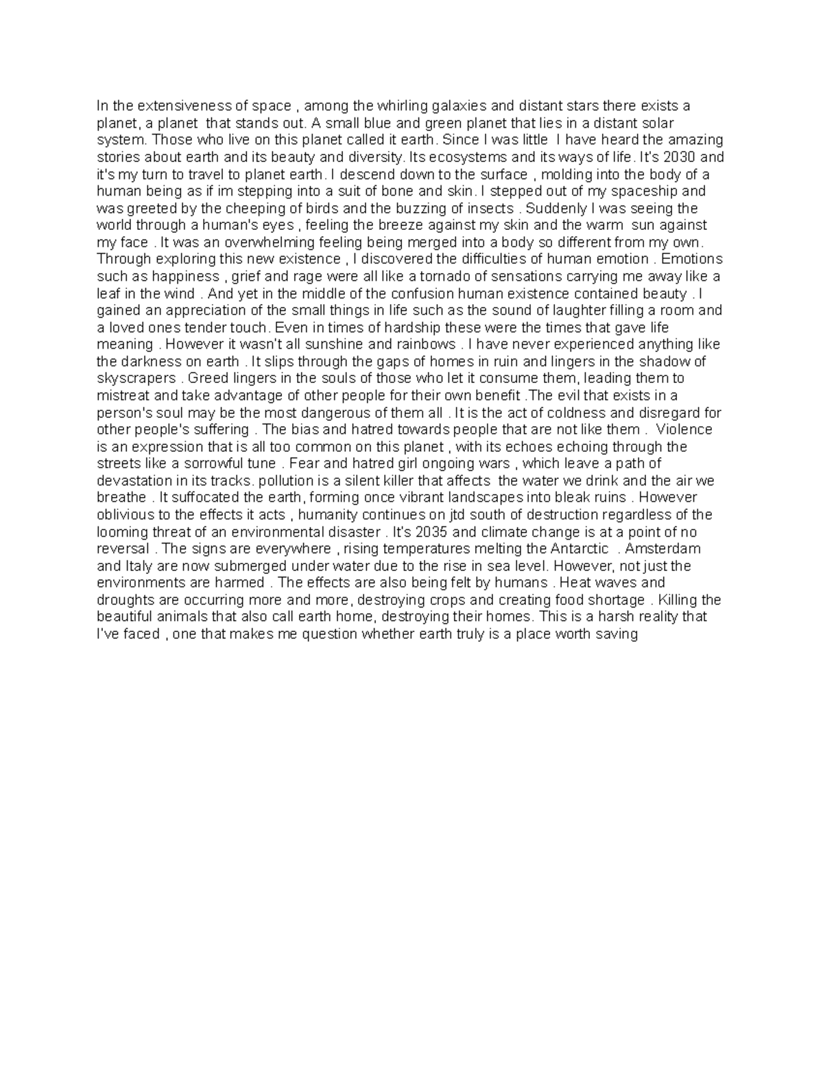 narrative on sci fi creative writing - In the extensiveness of space ...