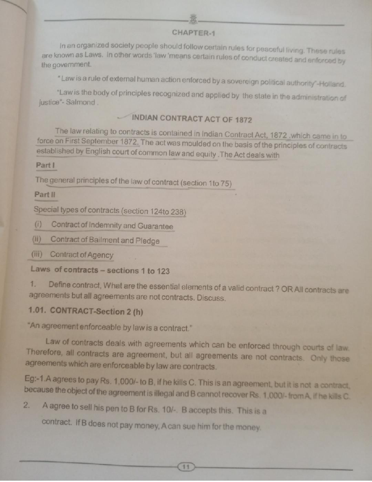 Indian contract act - Its lecture notes - Business Regulatory Framework ...