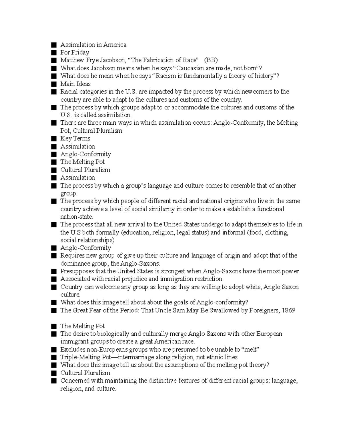 Theories of assimilation - Assimilation in America - Studocu