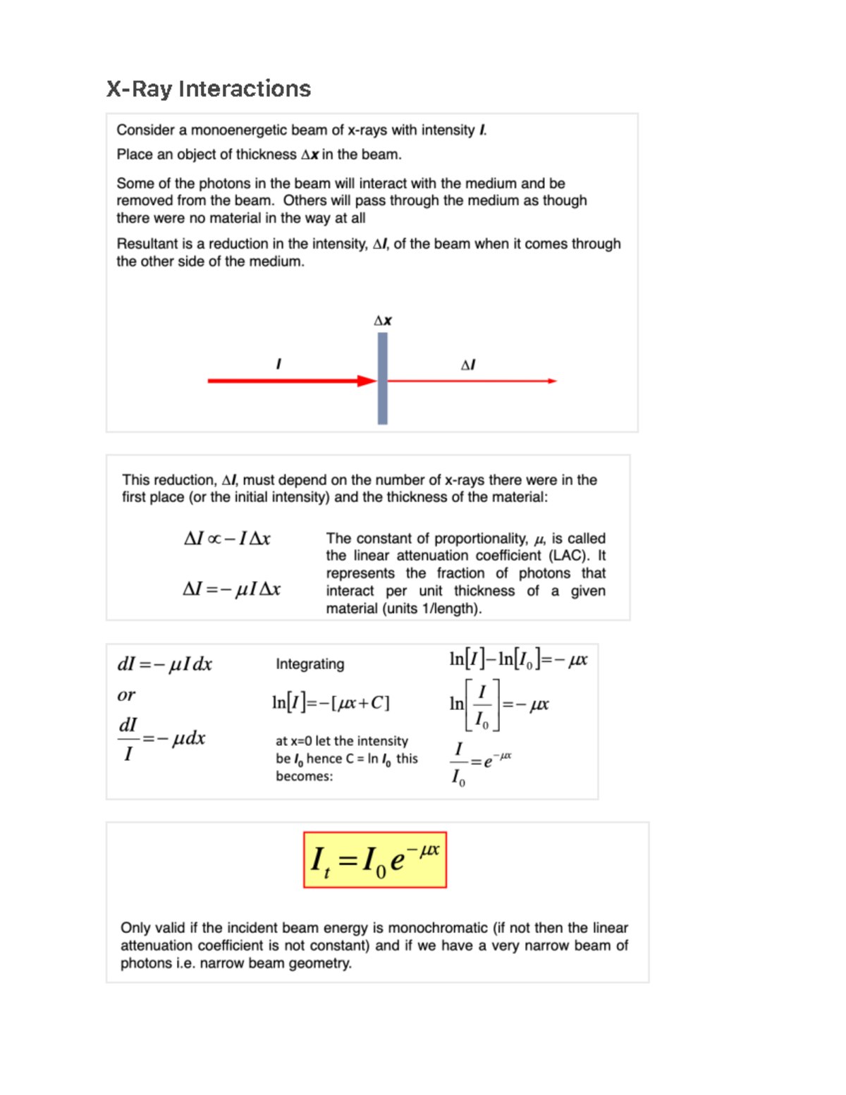 X-Ray Interactions - notes - LIFESCI1D03 - X-Ray Interactions Since the ...