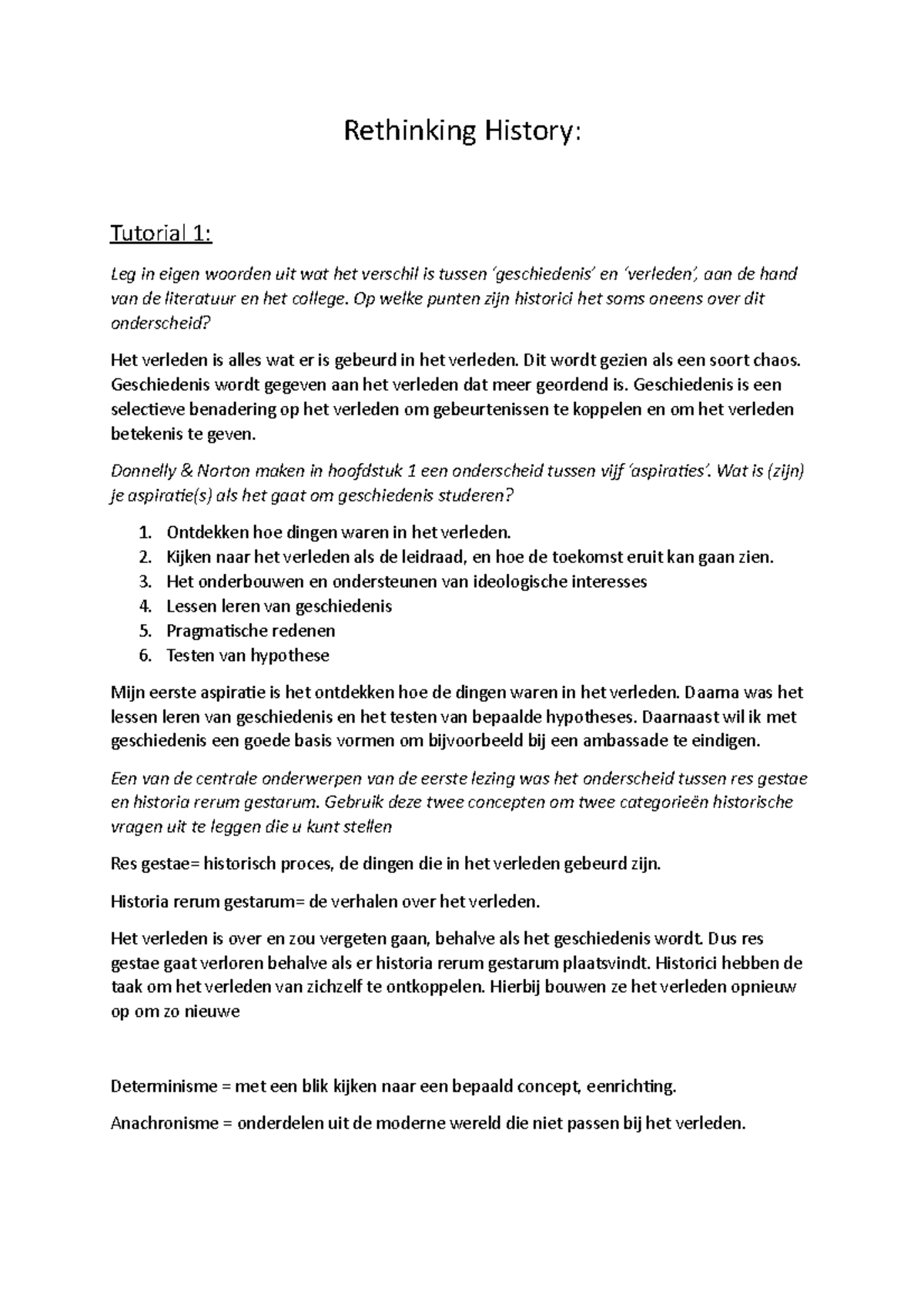 Rethinking History (alle tutorials) - Rethinking History: Tutorial 1 ...