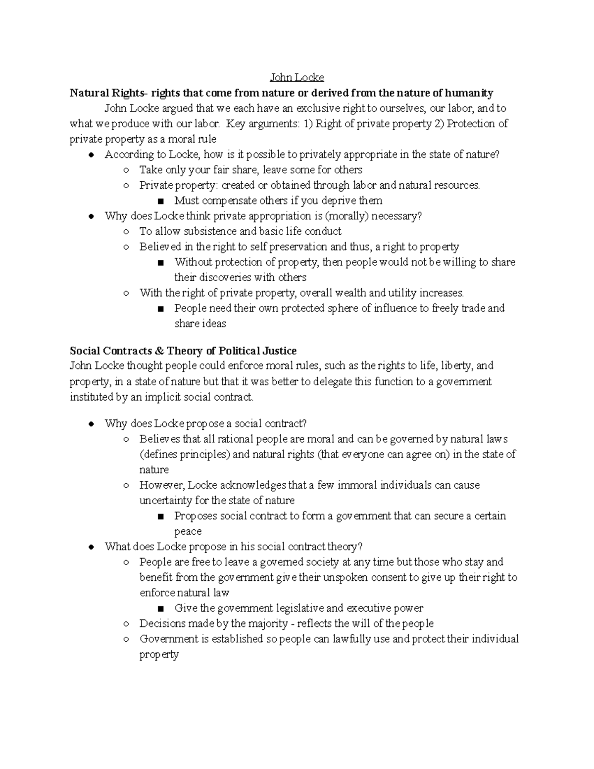 Guide to Ethicist John Locke - John Locke Natural Rights- rights that ...
