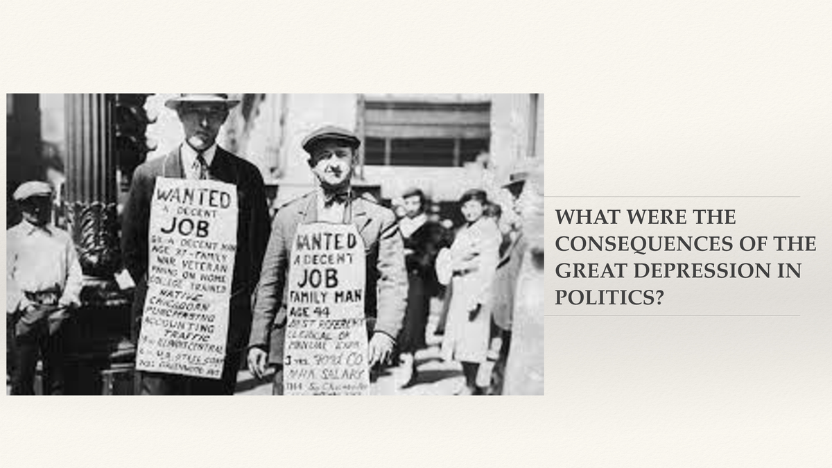 IR Presentation - WHAT WERE THE CONSEQUENCES OF THE GREAT DEPRESSION IN ...