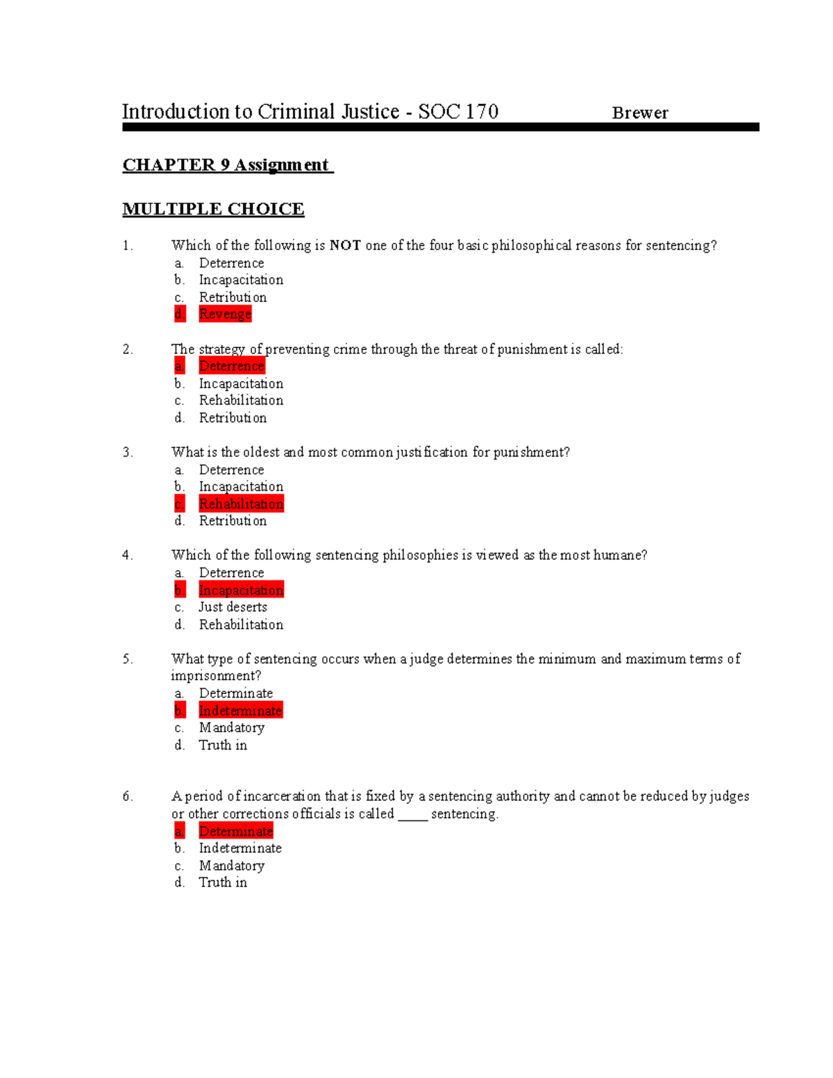 CJ chapter 9 - Multiple choice answers received 100 percent ...