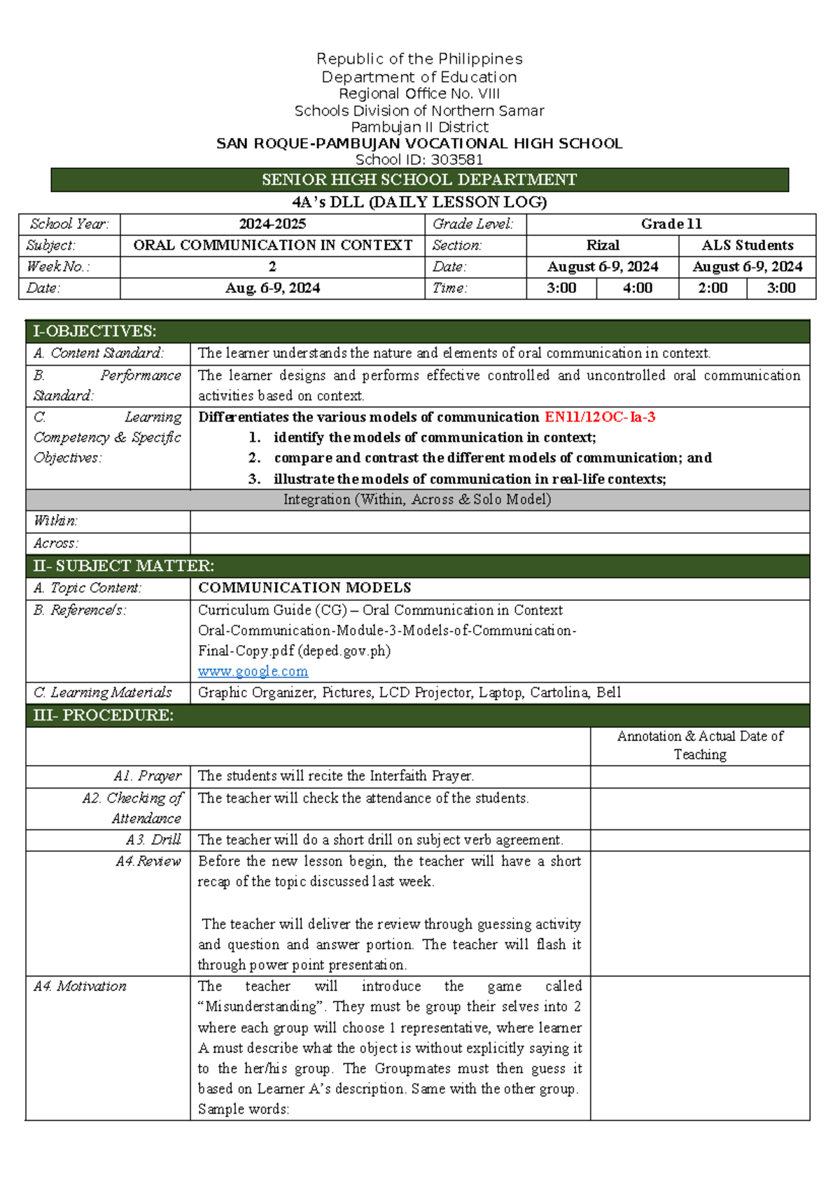WEEK 2 August 5-9 - aFV SVSV SDSDD - Department of Education Regional ...