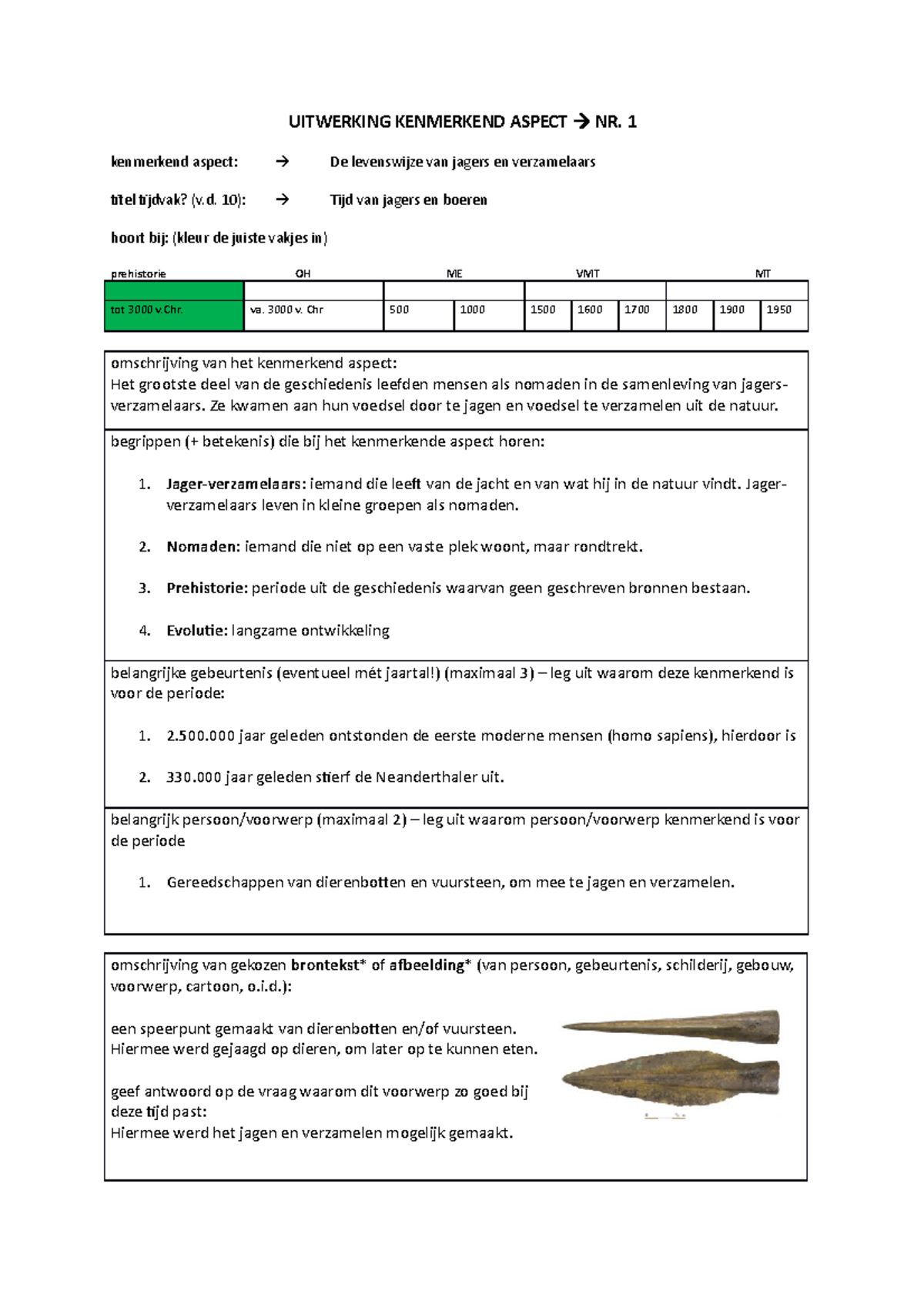 Uitwerking kenmerkend aspect nr. 1 - UITWERKING KENMERKEND ASPECT NR. 1 ...