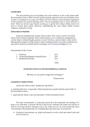 Module 3.1 - 3.2 - ECOLOGICAL FOUNDATIONS OF ENVIRONMENTAL EDUCATION At ...