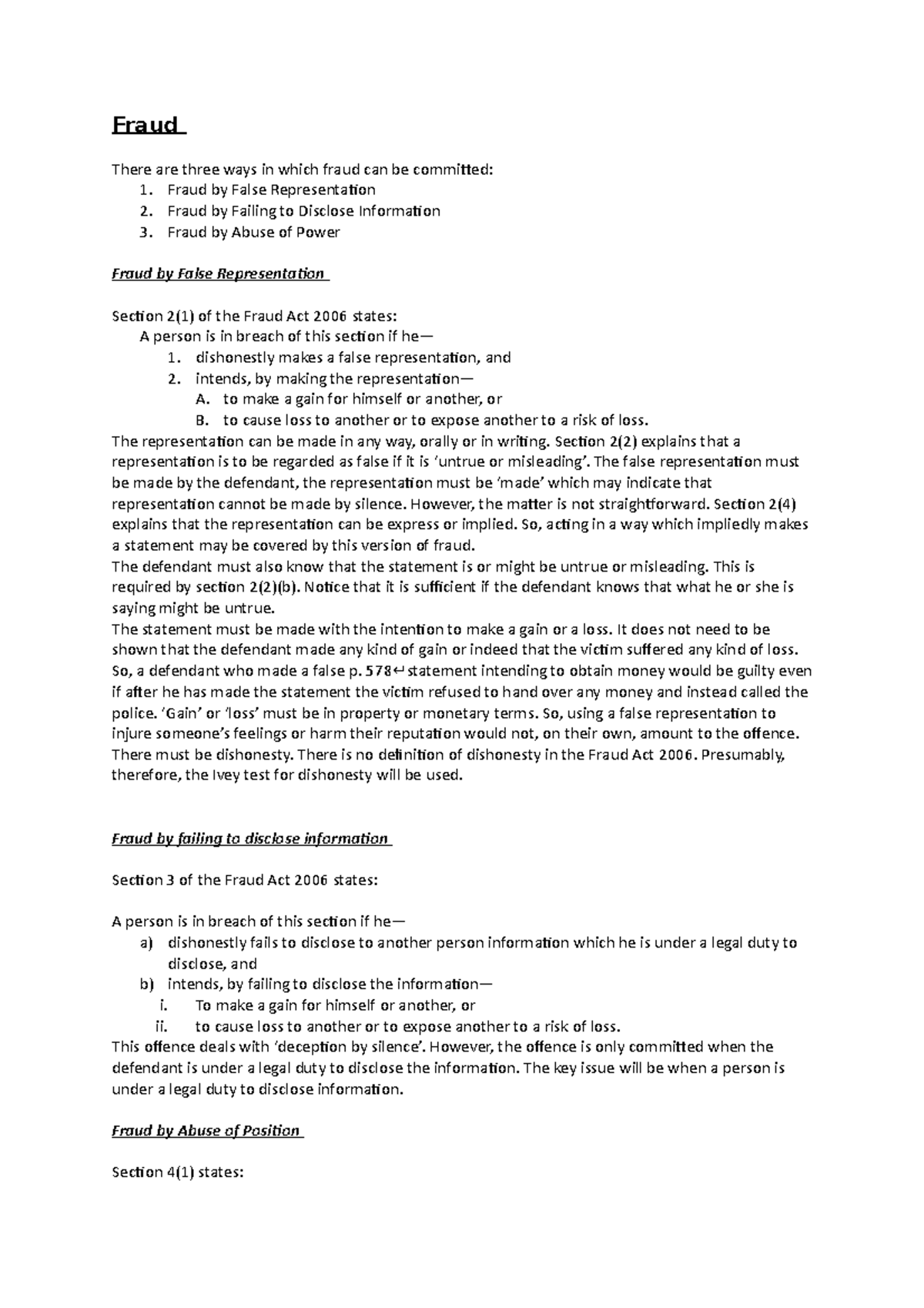 Fraud Required Reading - Fraud There are three ways in which fraud can ...