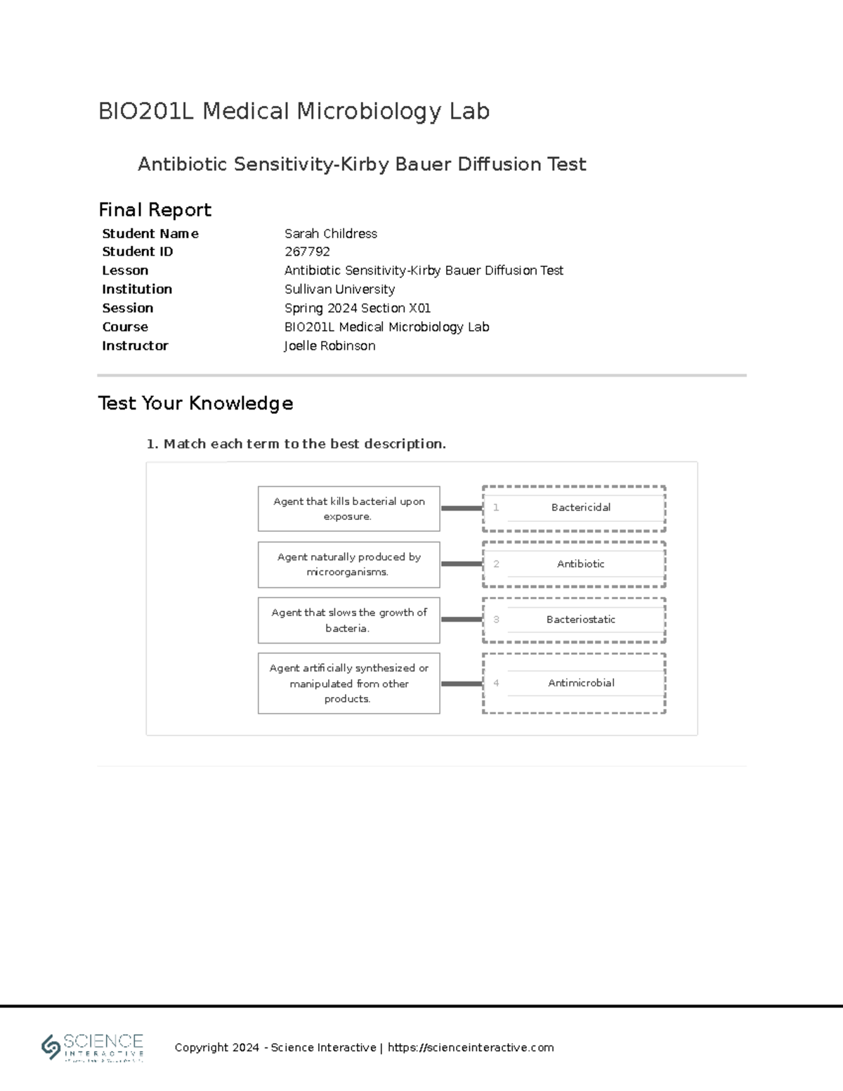BIO201LMedical Microbiology Lab Antibiotic Sensitivity Kirby Bauer ...