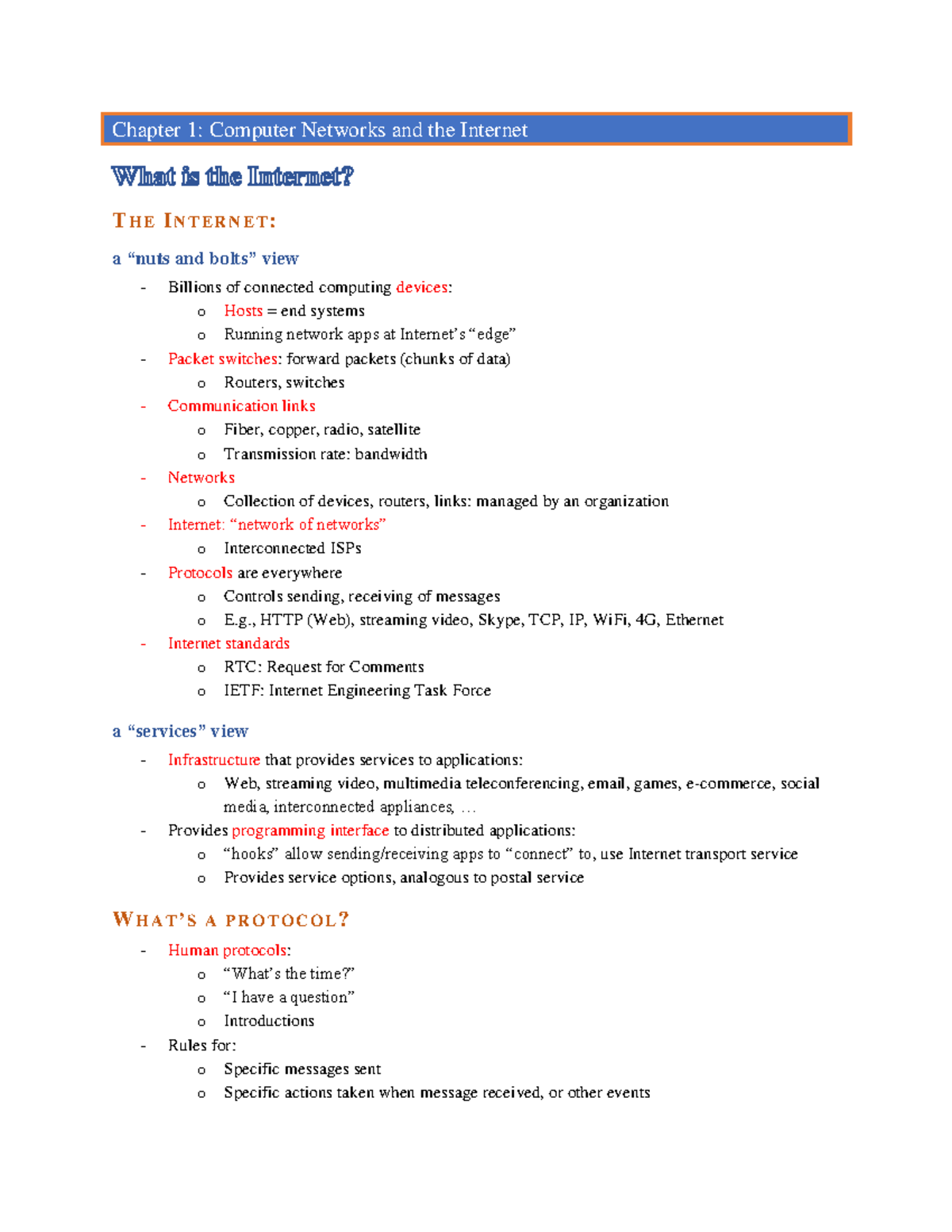CMPEN 362 Midterm 1 - Fall 2022 Lecture Slides - Chapter 1: Computer Networks and the Internet ...