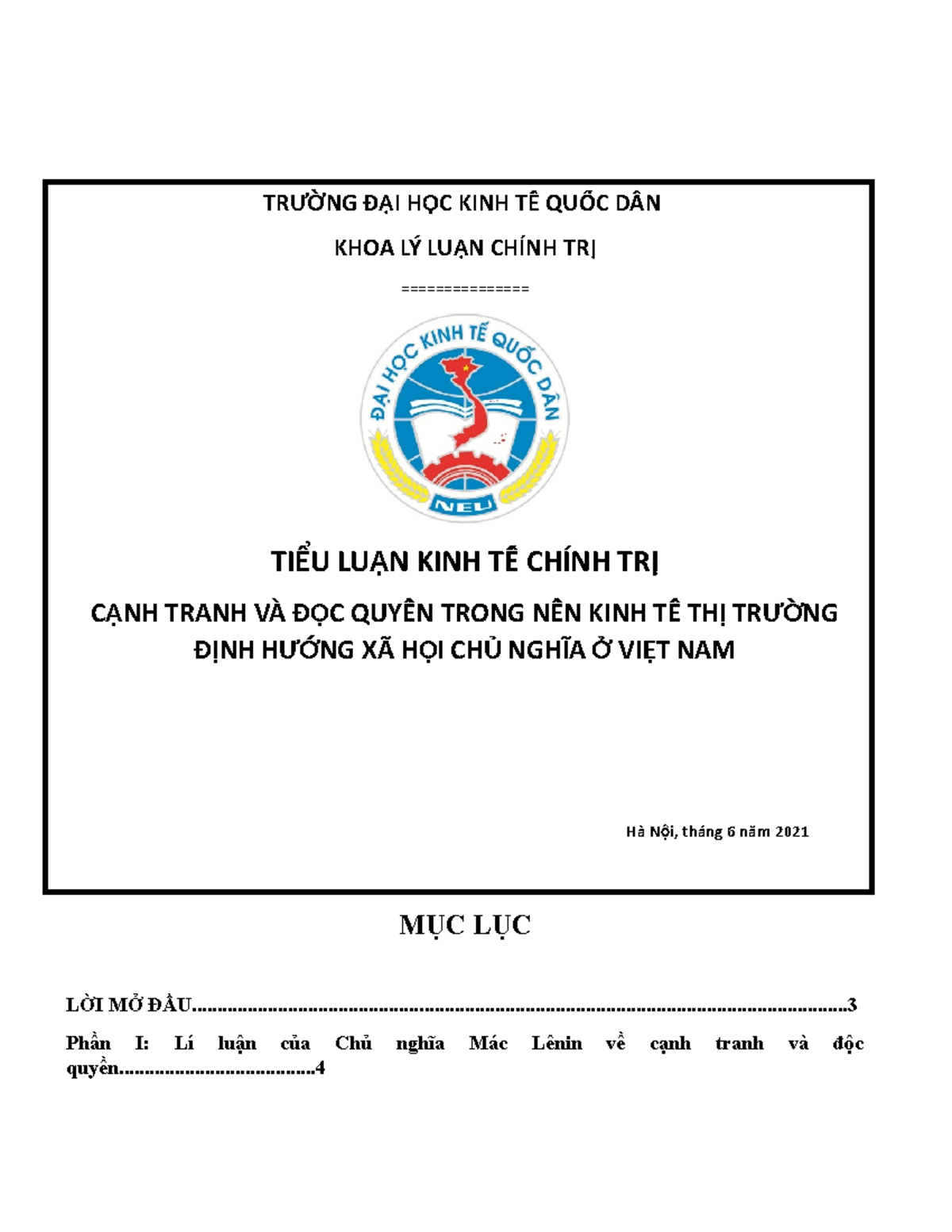 BTL - abc - TR NG Đ I H C KINH TẾẾ QUỐẾC DÂN ƯỜẠỌ KHOA LÝ LU N CHÍNH TRẬỊ =============== TI U ...