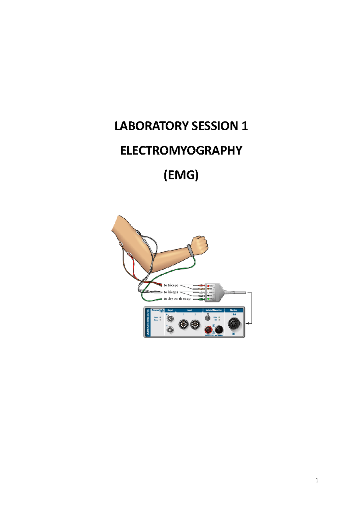 4024BMS Lab 4 - EMG - lab schedule for in person lab - LABORATORY ...
