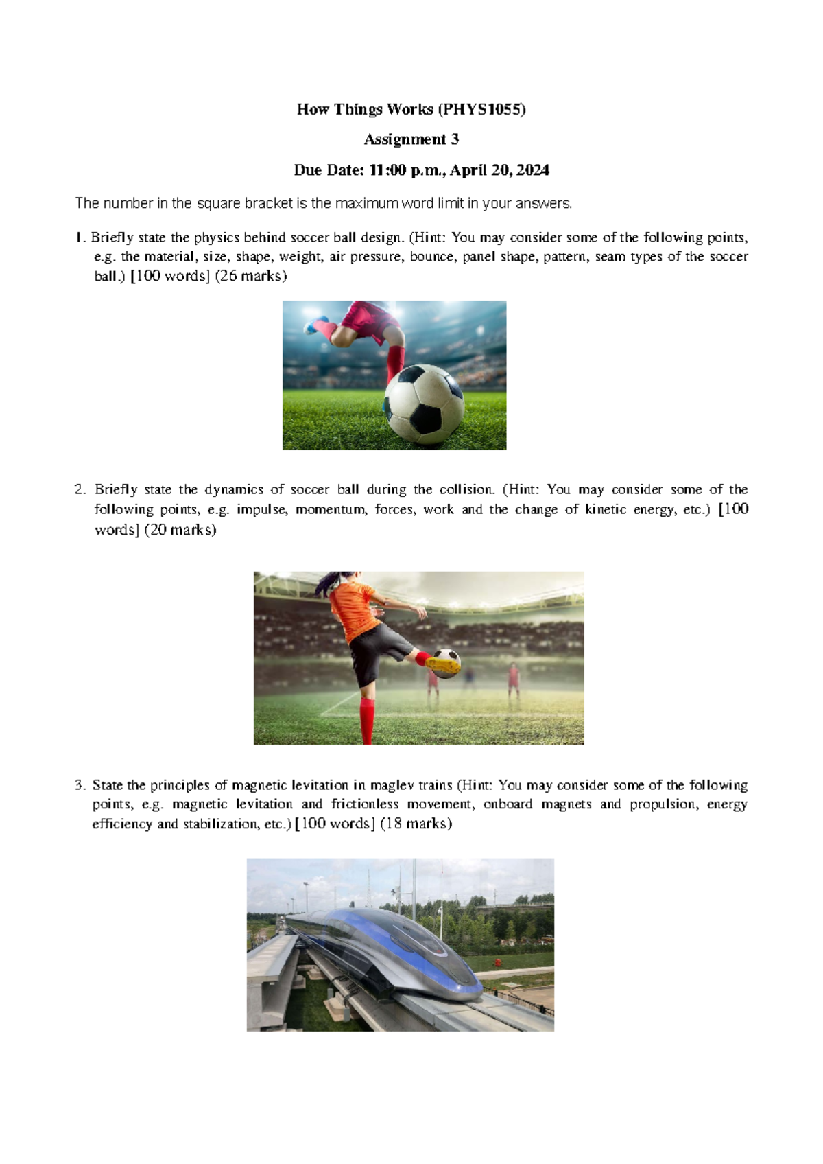 HW3 - Assignment 3 - How Things Works (PHYS1055) Assignment 3 Due Date ...