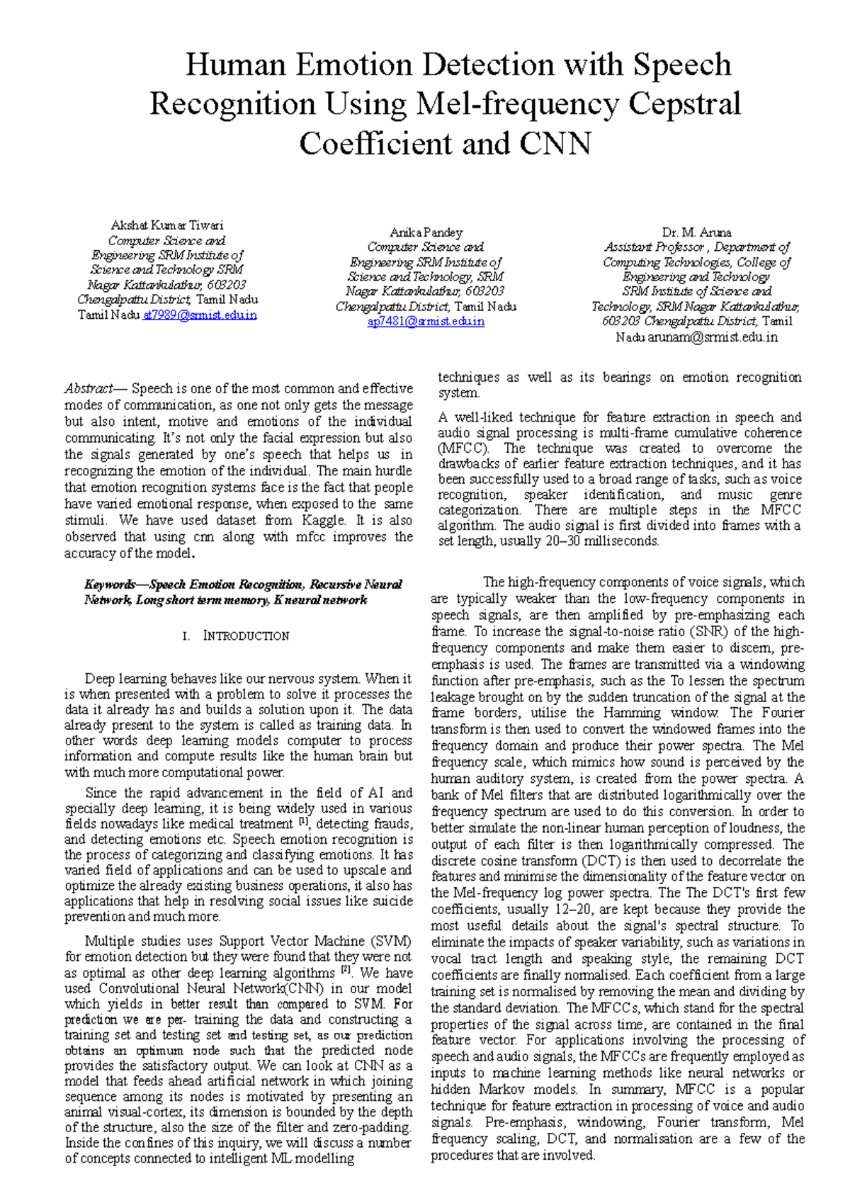 Research paper mask detection - Human Emotion Detection with Speech ...