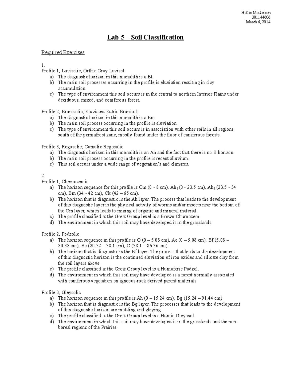 Seminar assignments - lab 5 – soil classification - Lab 5 – Soil ...