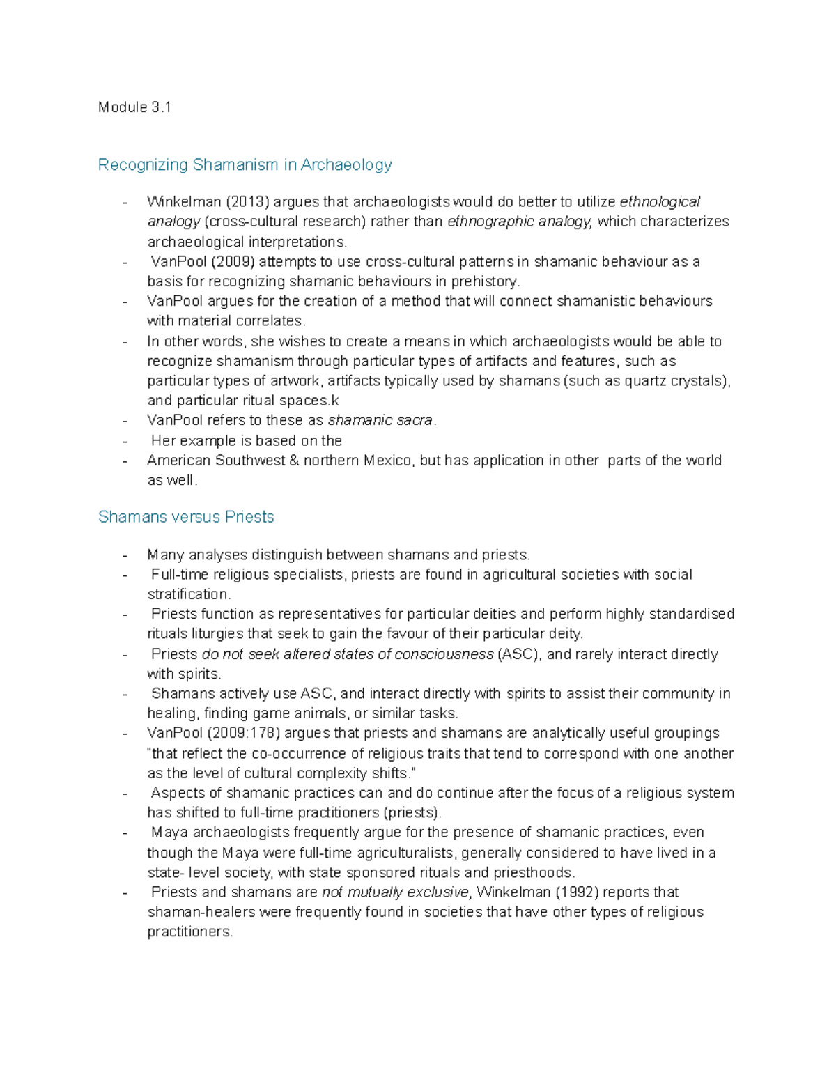 Arch 226 Module 3 - Lecture notes 3 - Module 3. Recognizing Shamanism ...