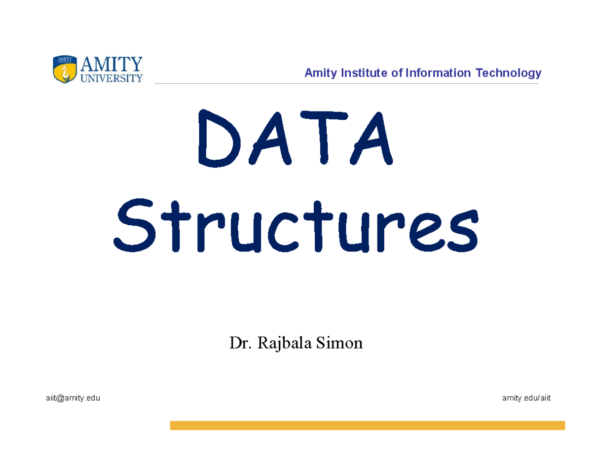 Data structure Using c - Dr. Rajbala Simon Session Outline Address ...