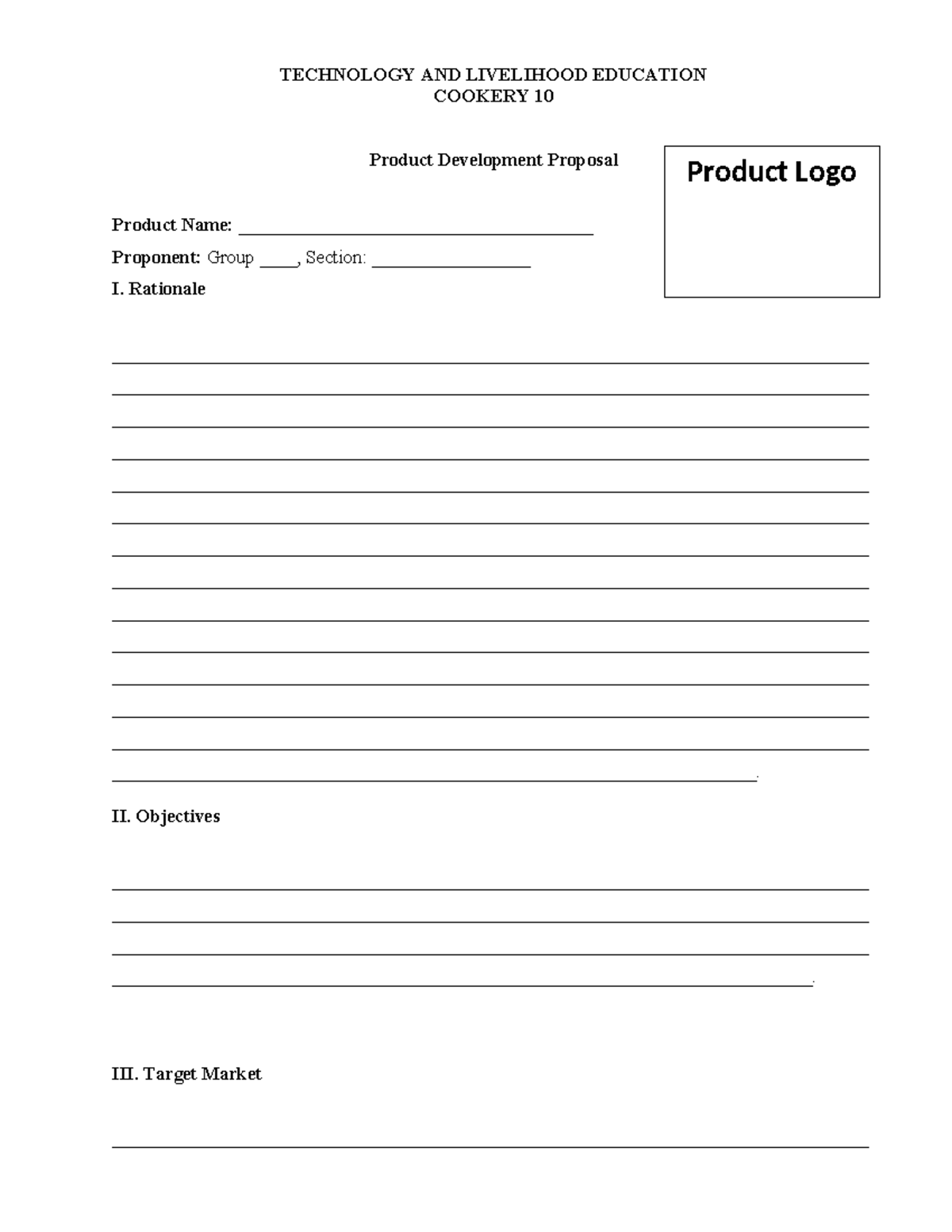 Product- Development- Proposal - TECHNOLOGY AND LIVELIHOOD EDUCATION ...