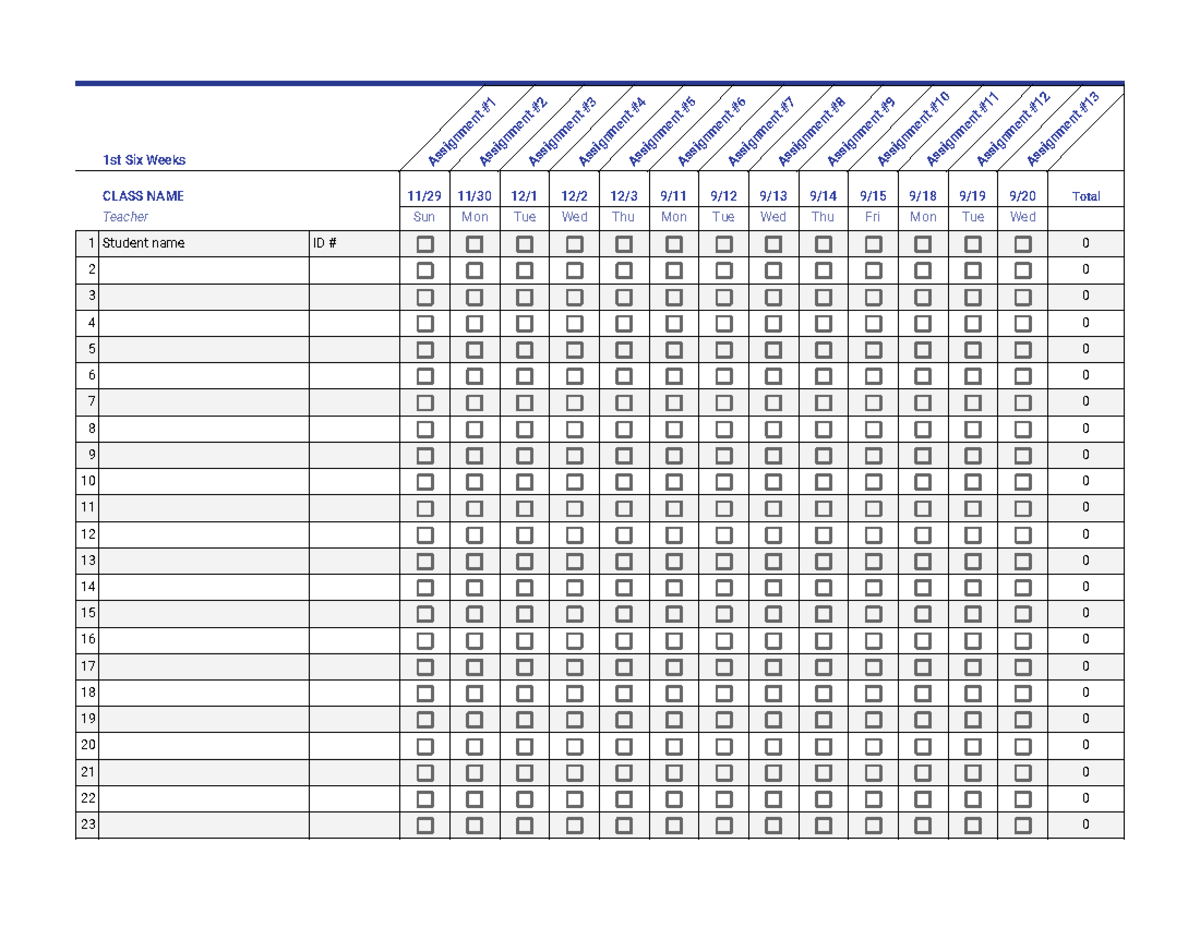 🔴 Assignment Tracker - Class 1 - 220-1001 - CLASS NAME 11/29 11/30 12/1 ...
