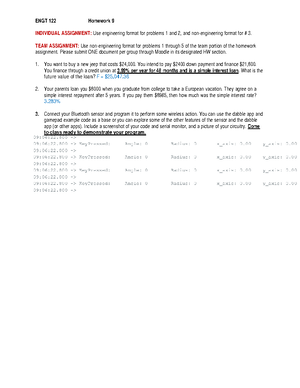Homework 1 ENGT122- unfinished - ENGT 122 Homework 1 NOTE: Use ...