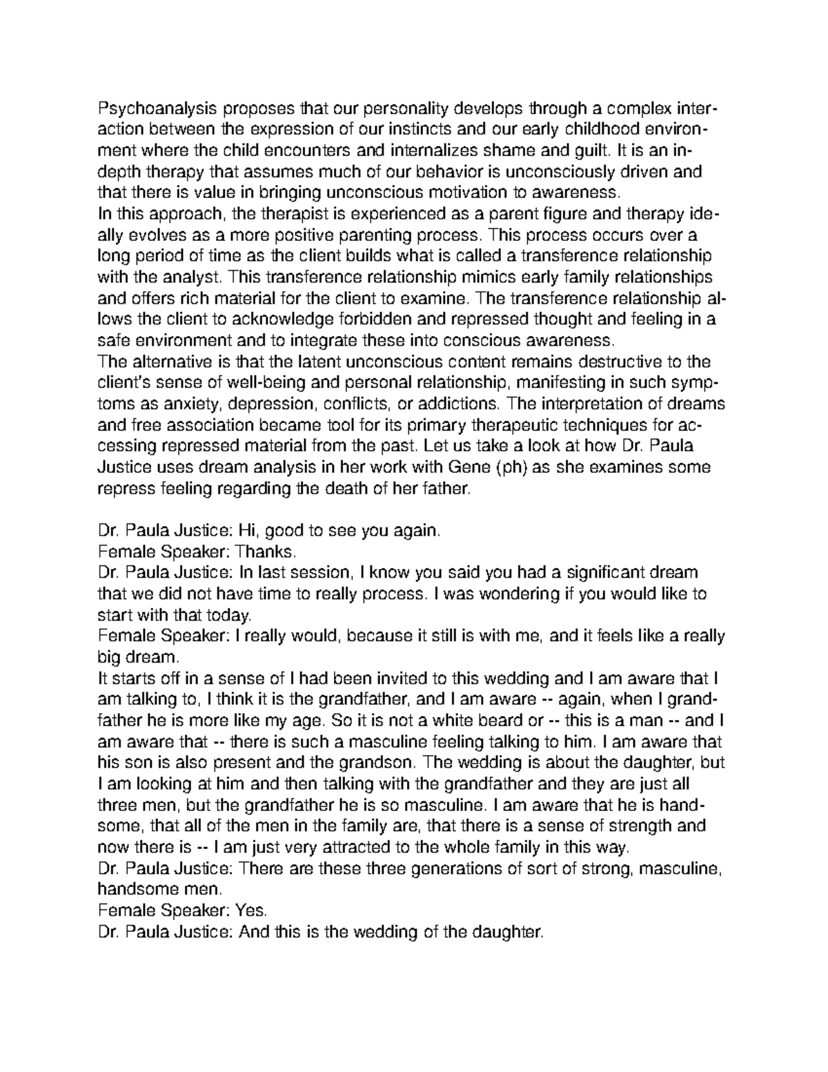 Psychoanalysis unit 2 notes and example - Psychoanalysis proposes that ...