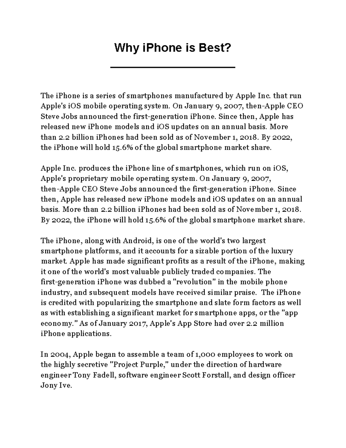 Why i Phone is Best - Google Docs - Why iPhone is Best ...