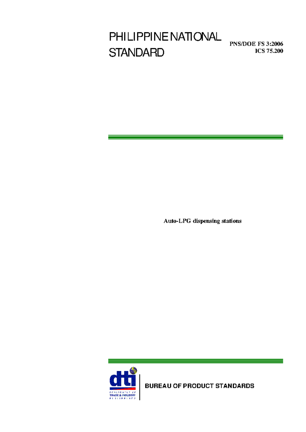 Pns-doe fs 3 2006 ics 75 200 - PNS/DOE FS 3: ICS 75. Auto-LPG ...