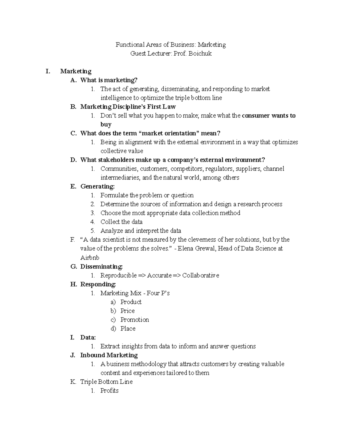 COMM 1800 Module Four - Functional Areas of Business Marketing - Functional Areas of Business ...