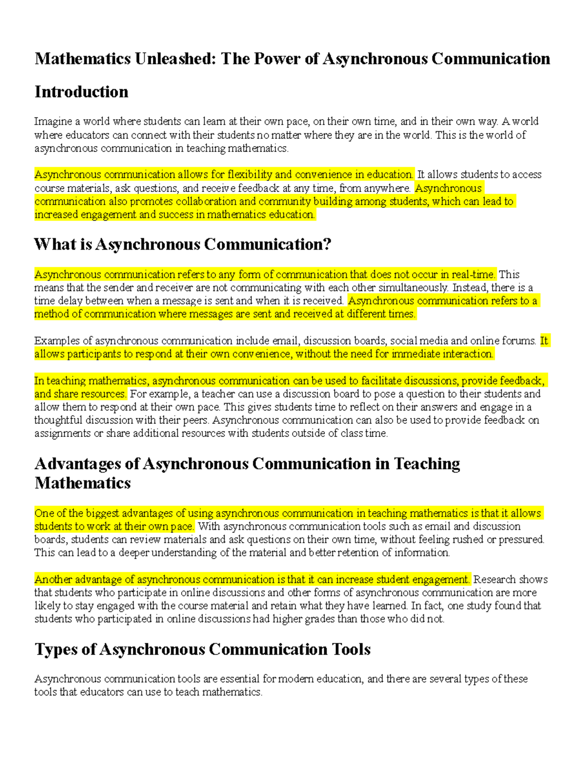Asynchronous communication - Mathematics Unleashed: The Power of Asynchronous Communication ...