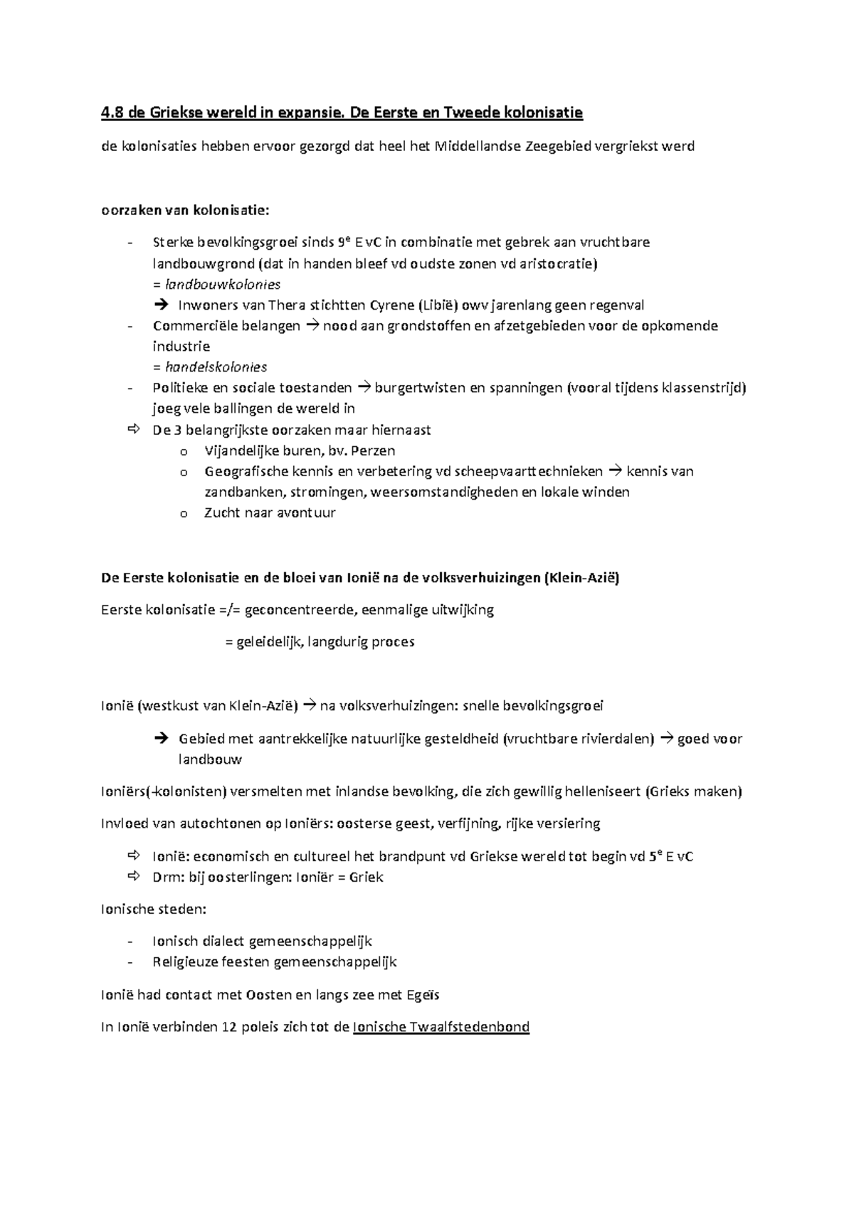 4.8 griekenland: de Griekse wereld in expansie. De Eerste en Tweede ...