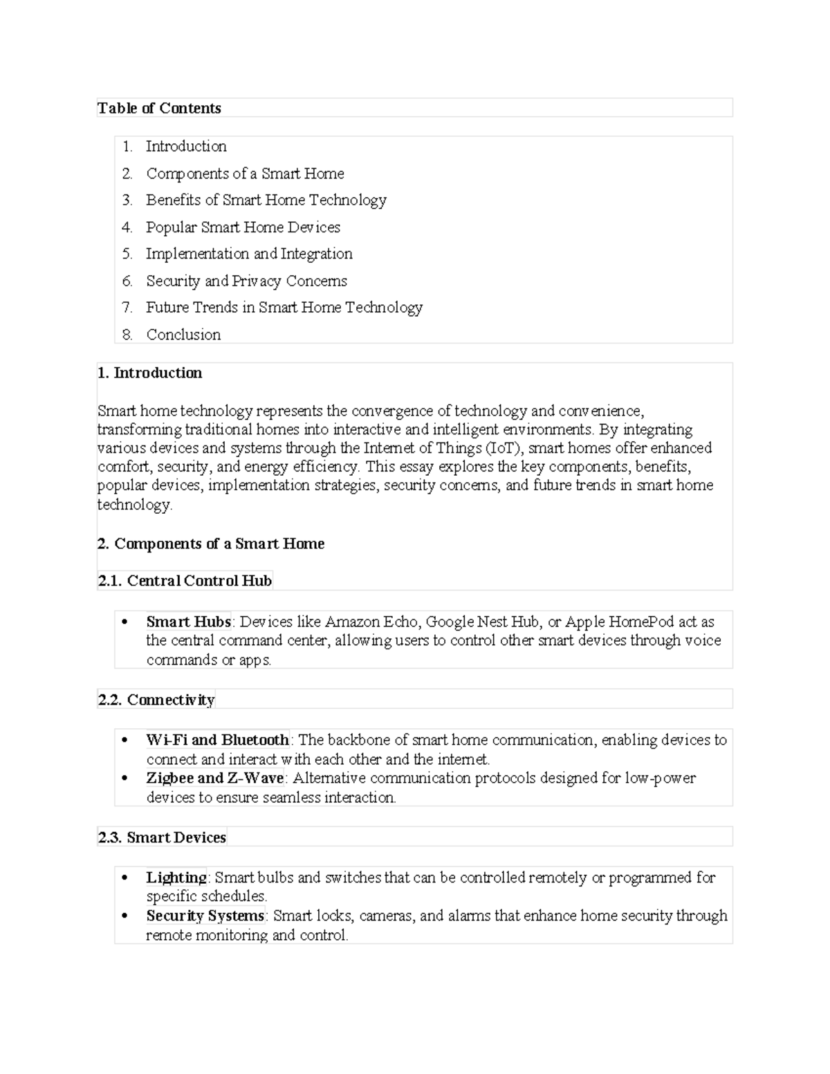 Table of Contents - Final notes - Table of Contents 1. Introduction 2 ...
