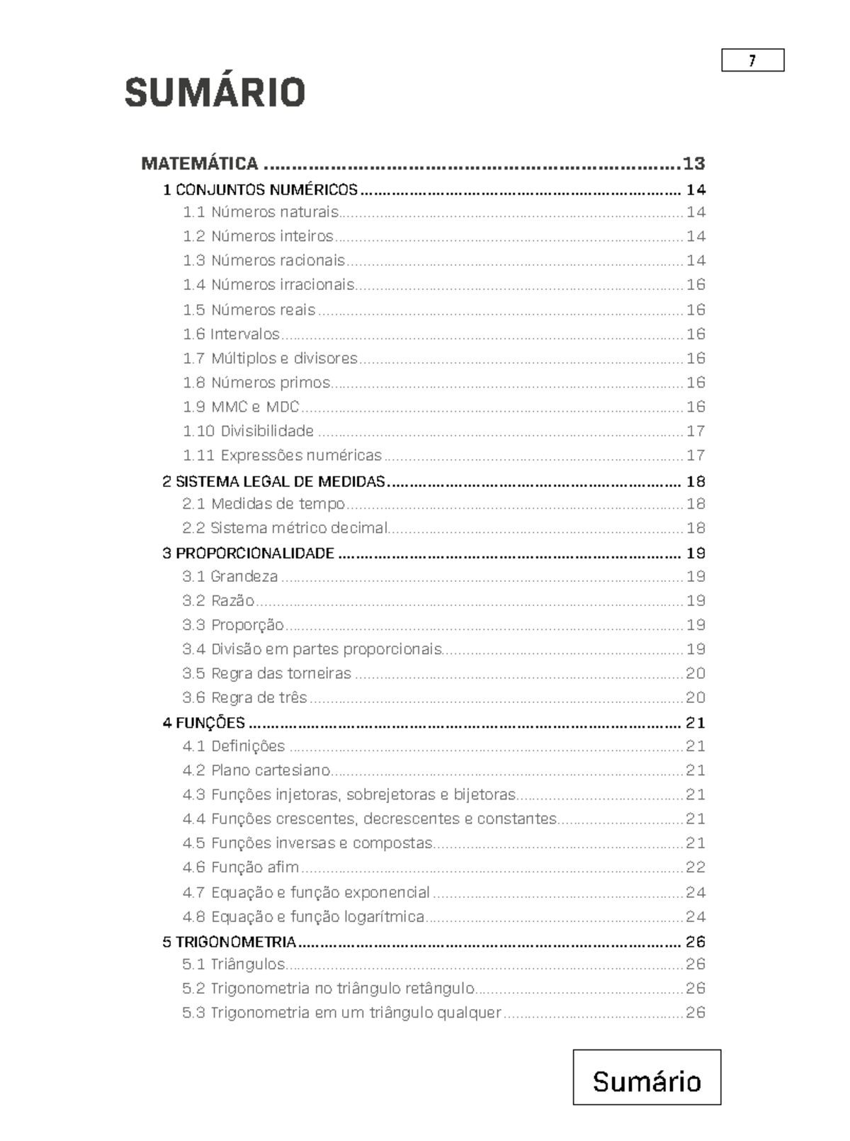 Sumário - test - Sumário - MATEMÁTICA - Studocu