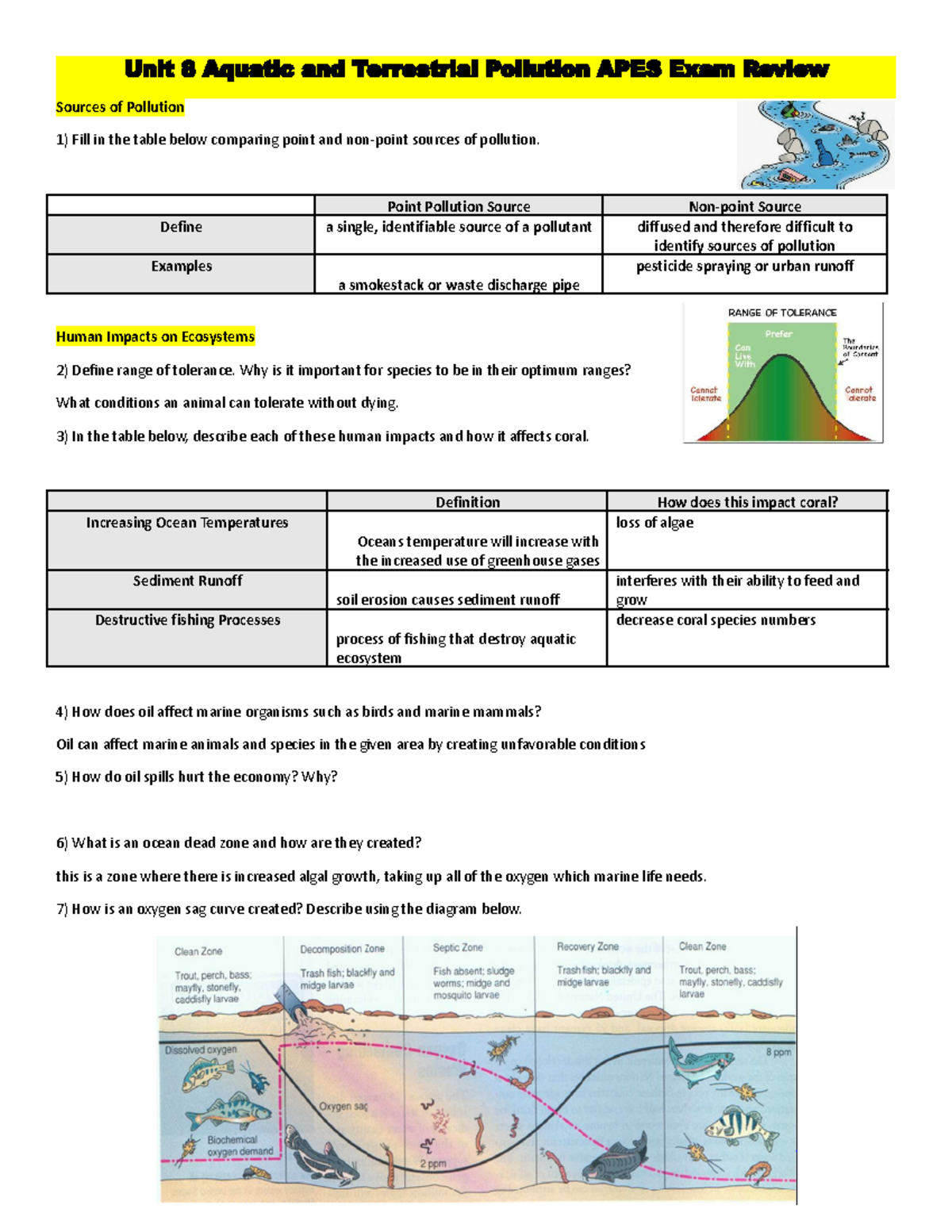 Copy of Unit 8 Aquatic and Terrestrial Pollution - Unit 8 Aquatic and ...