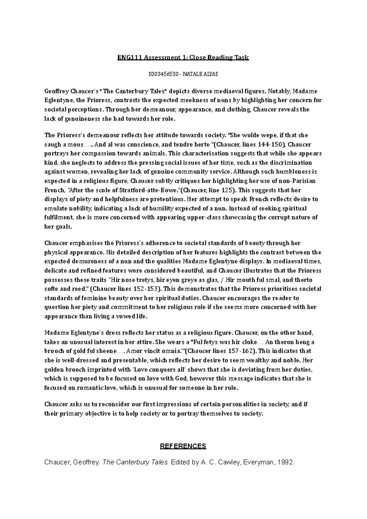 ENG111 TASK 1 - ASSESMENT TASK 1 FOR EDES111 - ENG111 Assessment 1: Close Reading Task ...