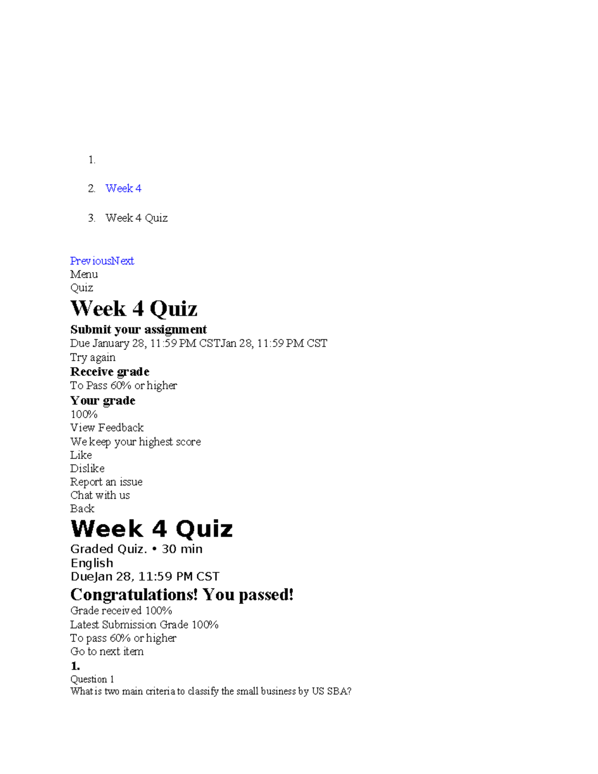 Week 4 - COURSERA PROVUREMENT GLOBAL - 1. 2. Week 4 3. Week 4 Quiz ...