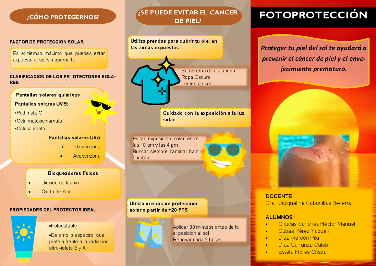 Fotoprotección - ¿CÓMO PROTEGERNOS? FOTOPROTECCIÓN FACTOR DE PROTECCION ...