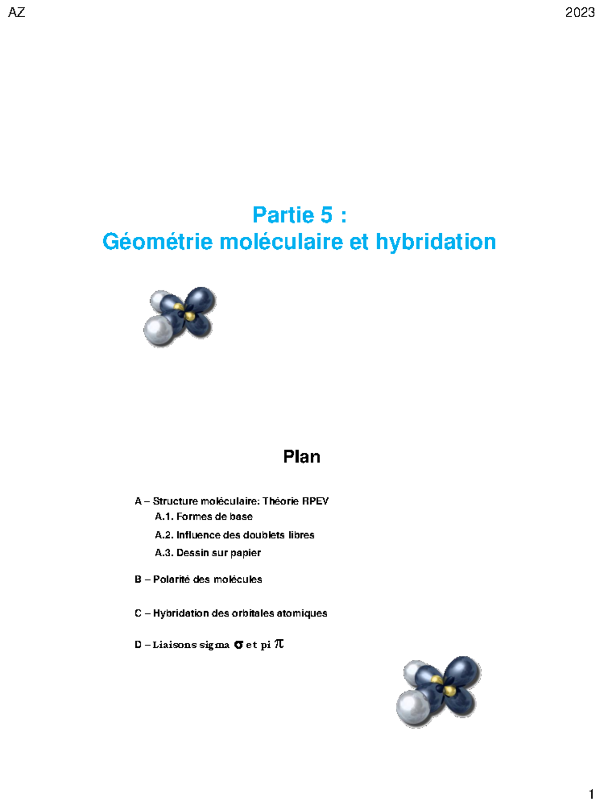 Partie 5 - Vet - chimie - Partie 5 : Géométrie moléculaire et ...
