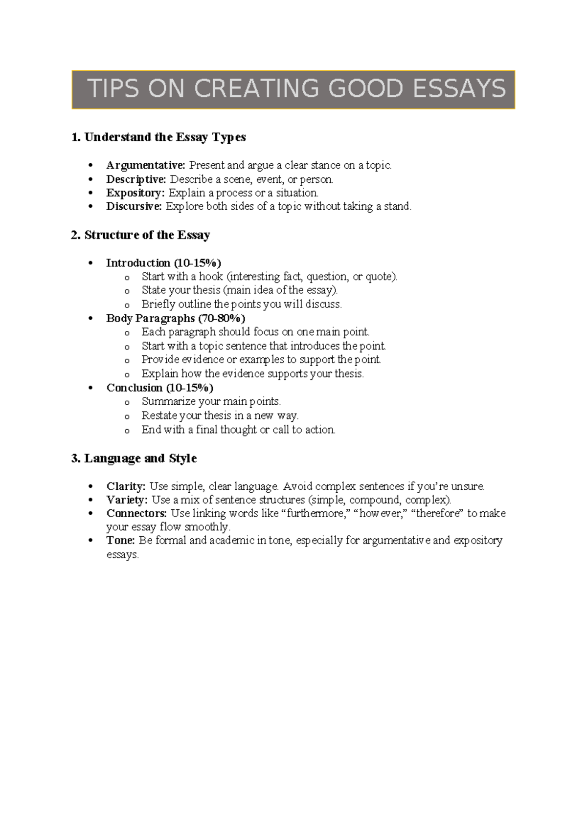 MUET Notes - muet - 1. Understand the Essay Types Argumentative ...