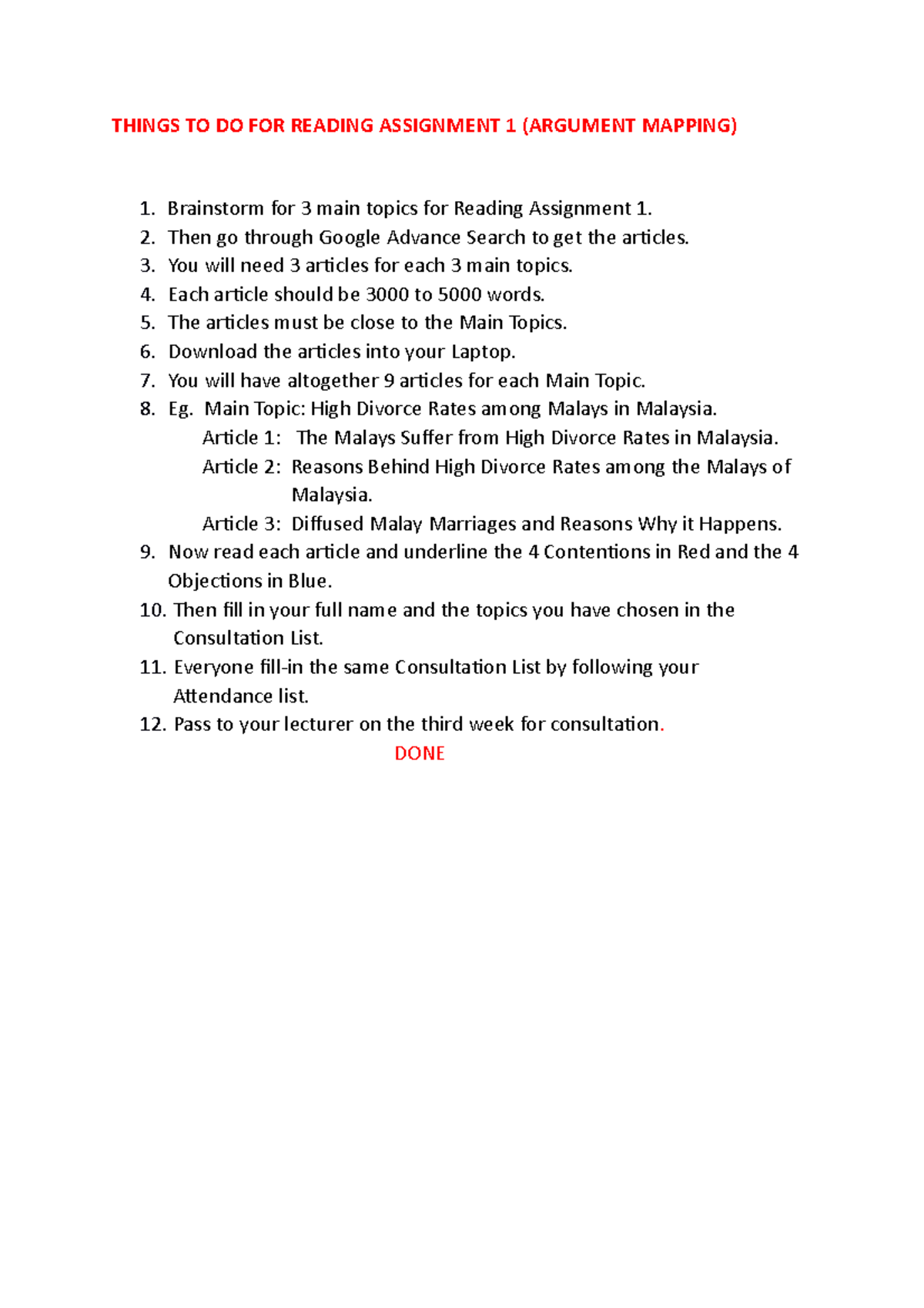 091 W2S2 2. Necessary INFO FOR RA1 - THINGS TO DO FOR READING ASSIGNMENT 1 (ARGUMENT MAPPING ...