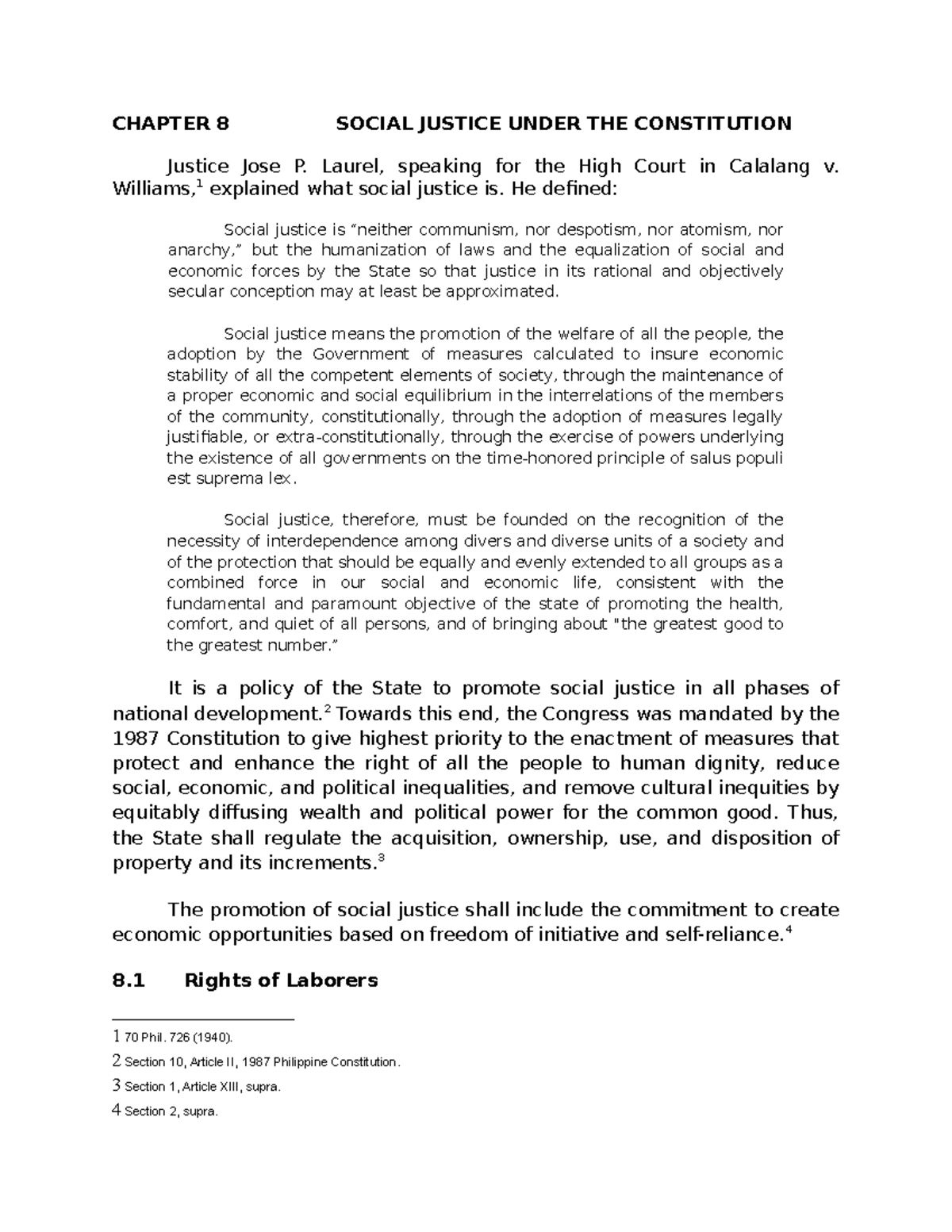 HRL CH8 Social Justice - hum rights - CHAPTER 8 SOCIAL JUSTICE UNDER ...