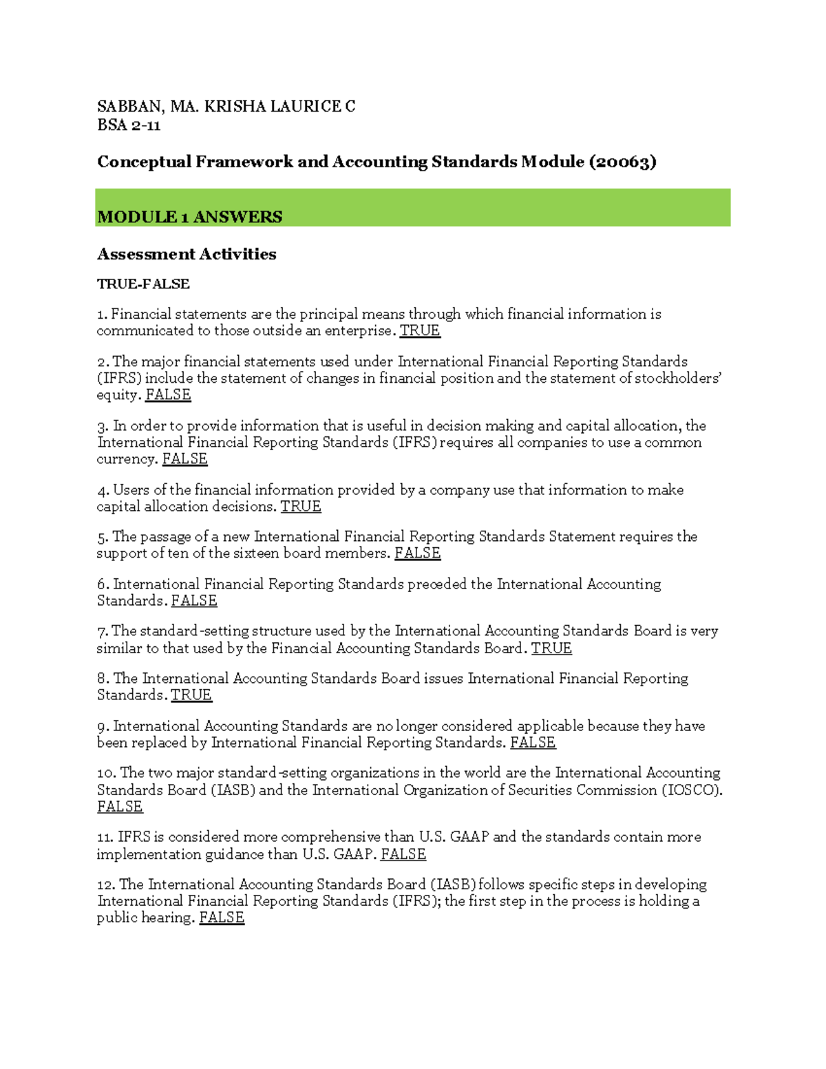 Module-answers - Pdf file for a module with answer keys - SABBAN, MA ...