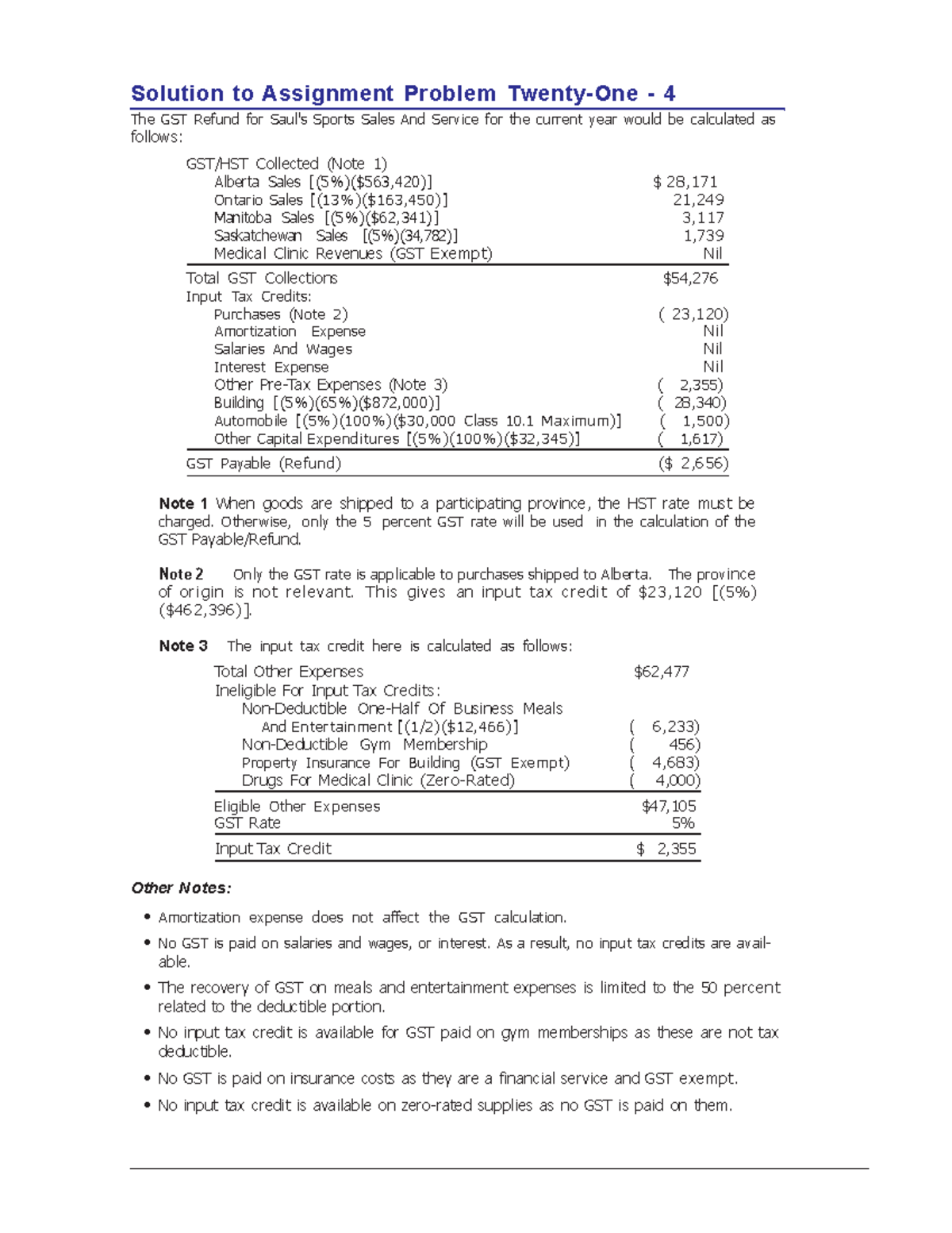 Solution to Assignment Problem Twenty-One - 4 - Otherwise, only the 5 ...