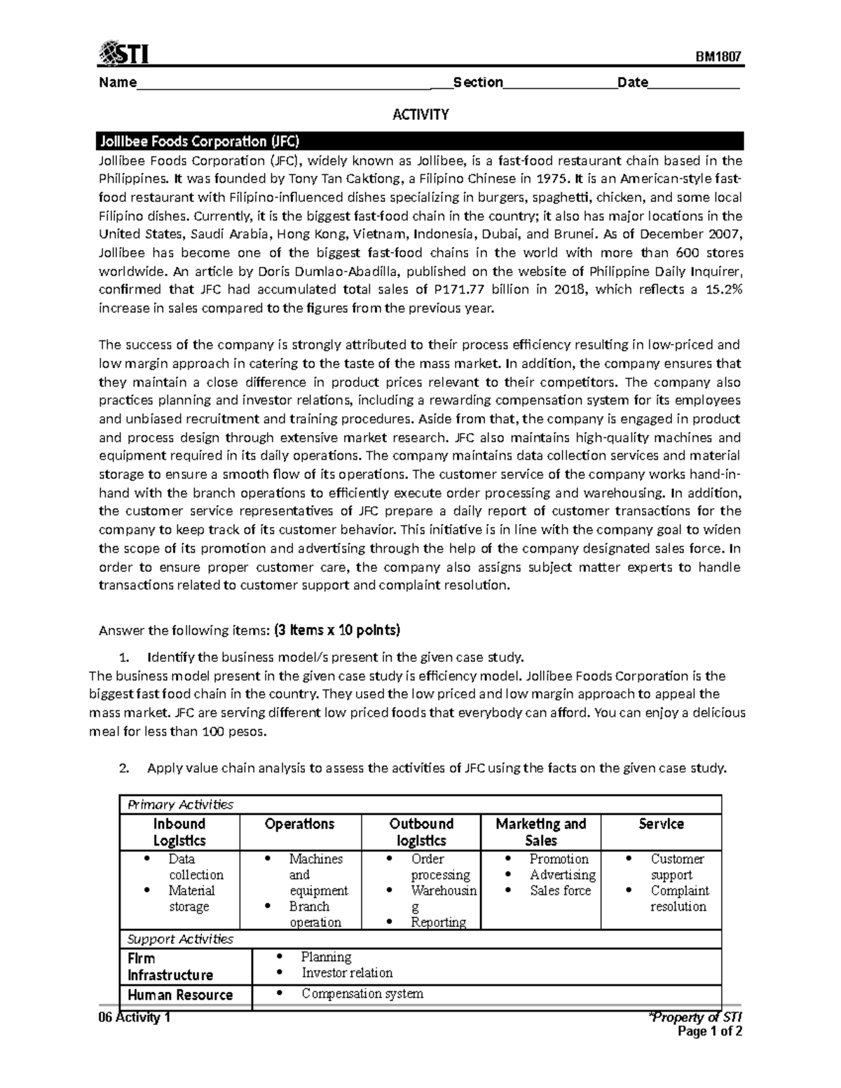 06 Activity 1 - BM Name_______________________________________ Section ...