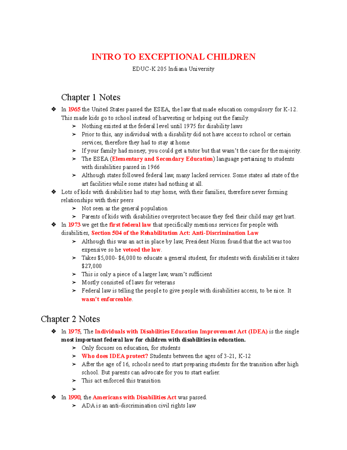 Intro TO Exceptional Children-2 - INTRO TO EXCEPTIONAL CHILDREN EDUC-K ...